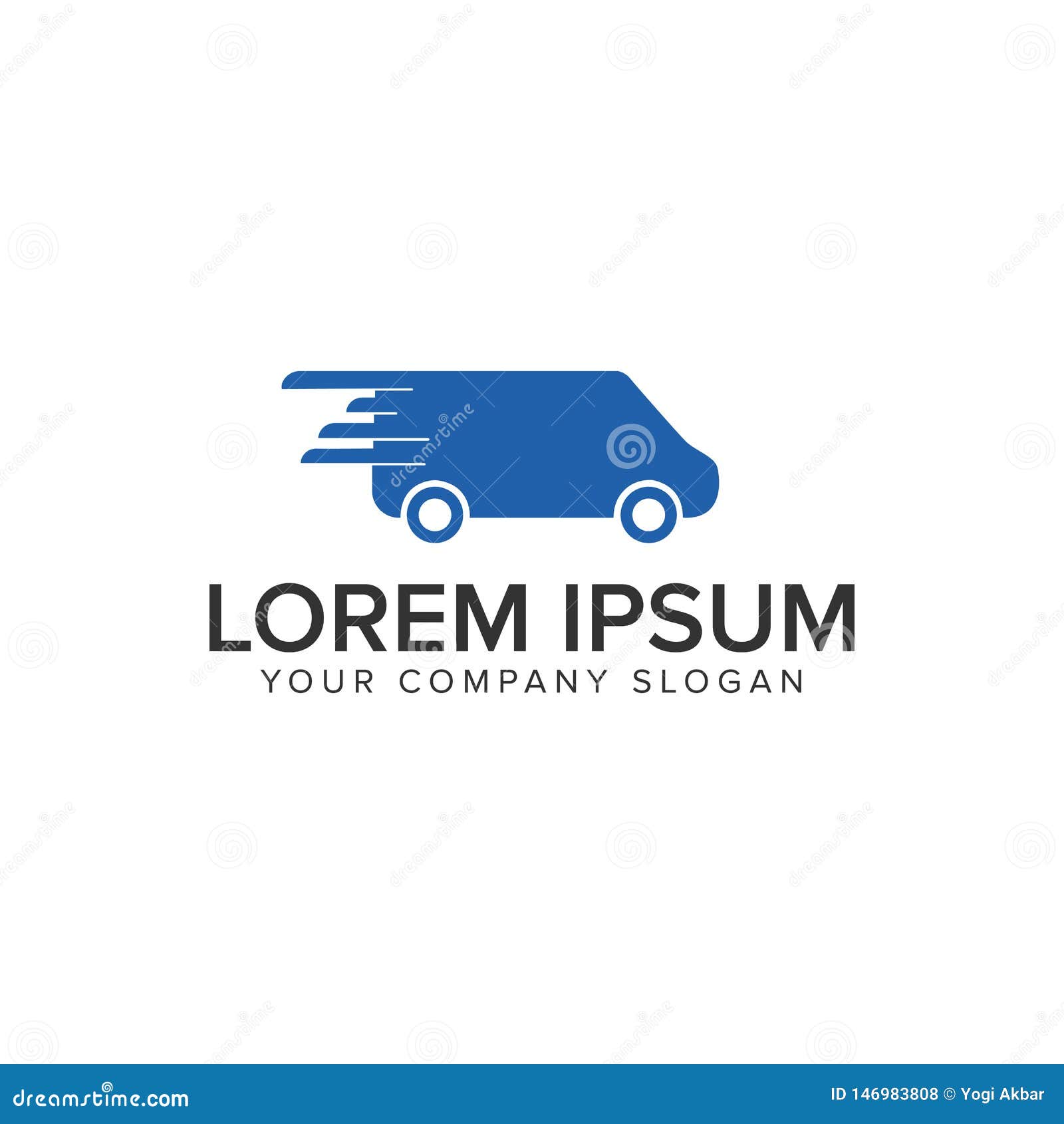 Fast Shipping Delivery Truck Logo Design Concept Template Stock Vector ...