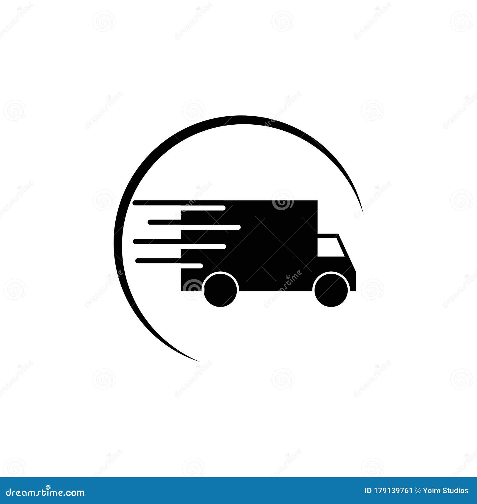 Fast Shipping Delivery Truck Vector Graphic Design Template Stock ...