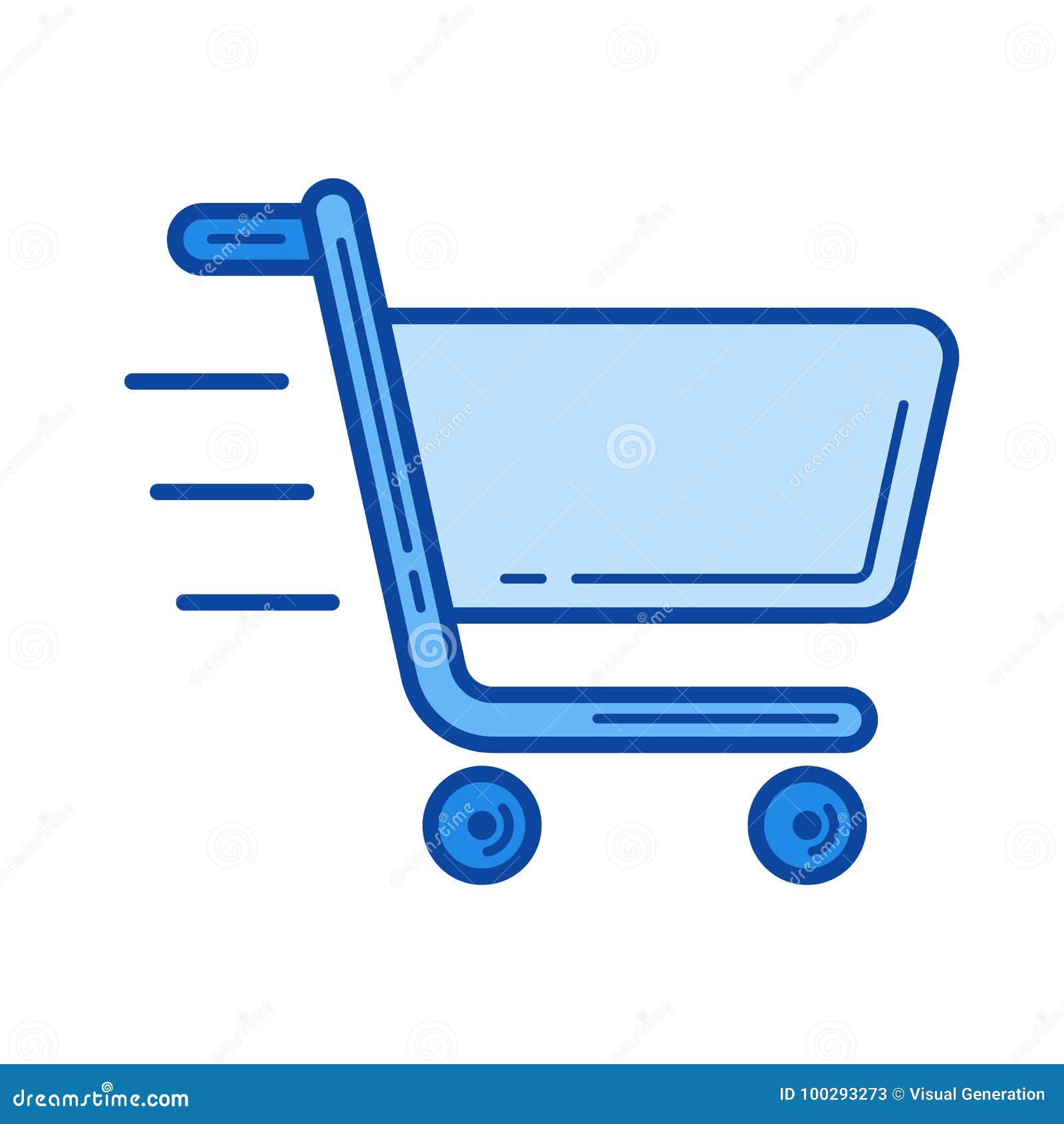 Fast shopping line icon. stock vector. Illustration of drawing - 100293273