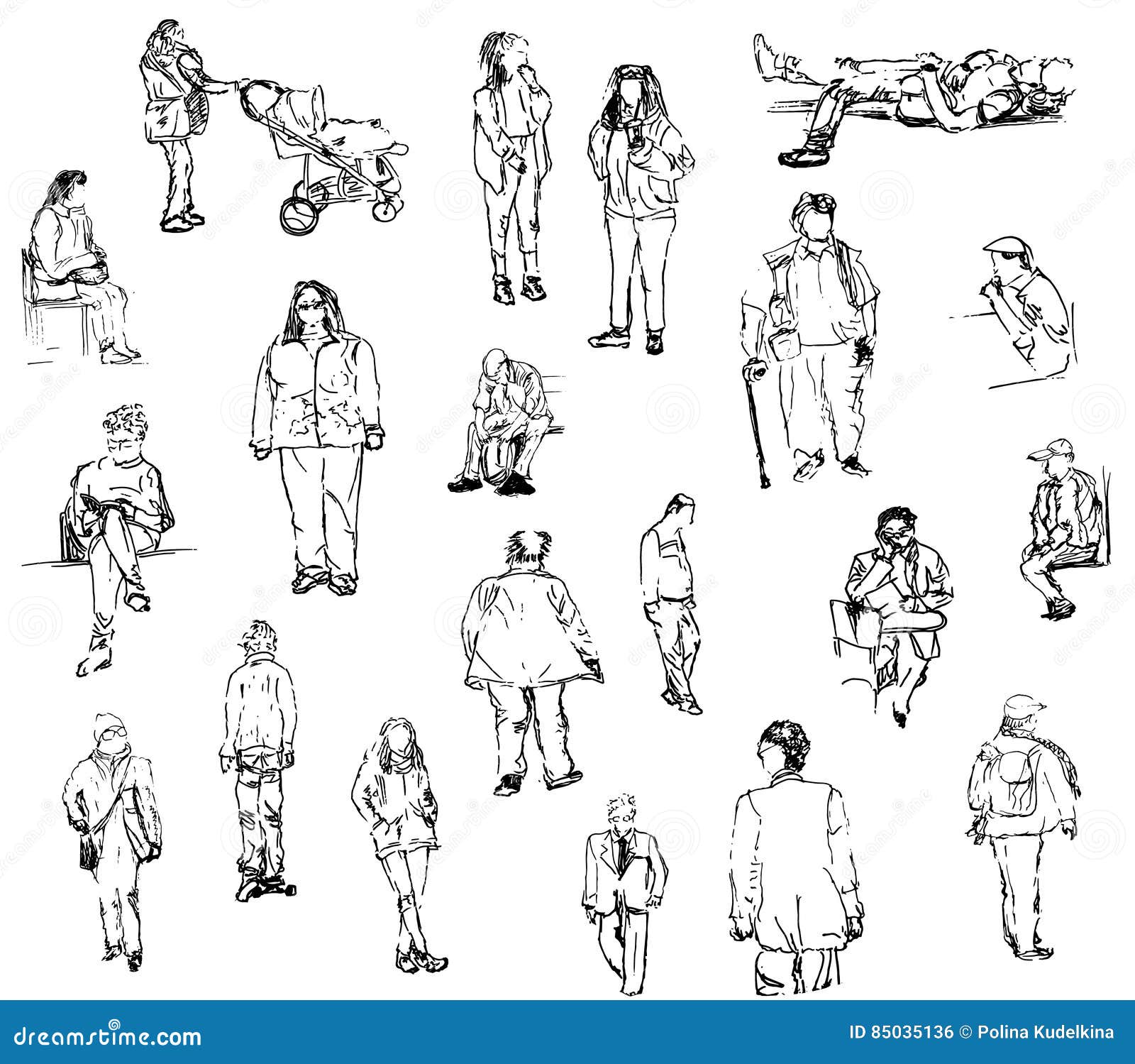 People, Street Passers Flat Vector Illustrations Set. Society, Urban ...