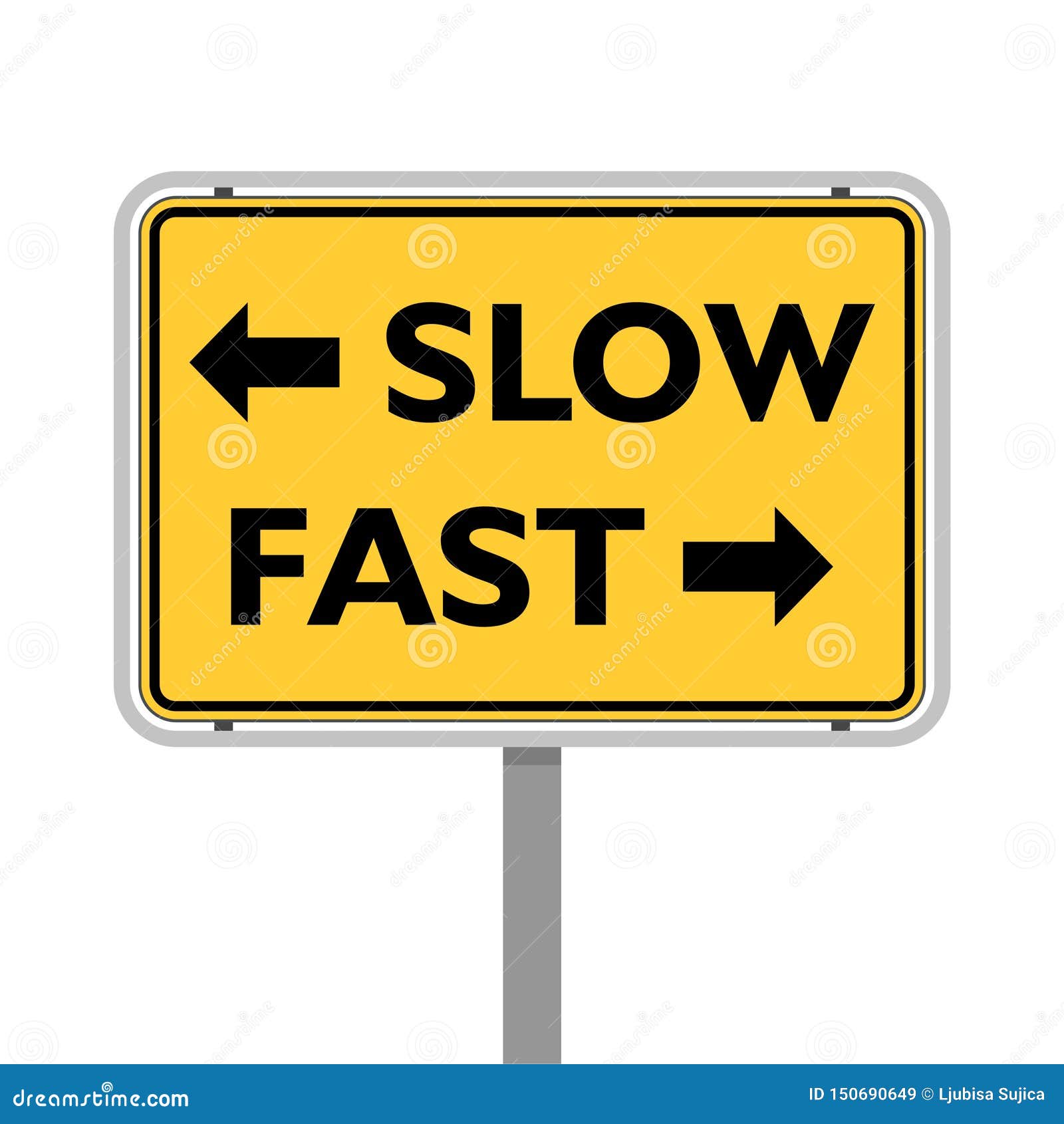 Fast or slow road sign stock vector. Illustration of pace - 150690649