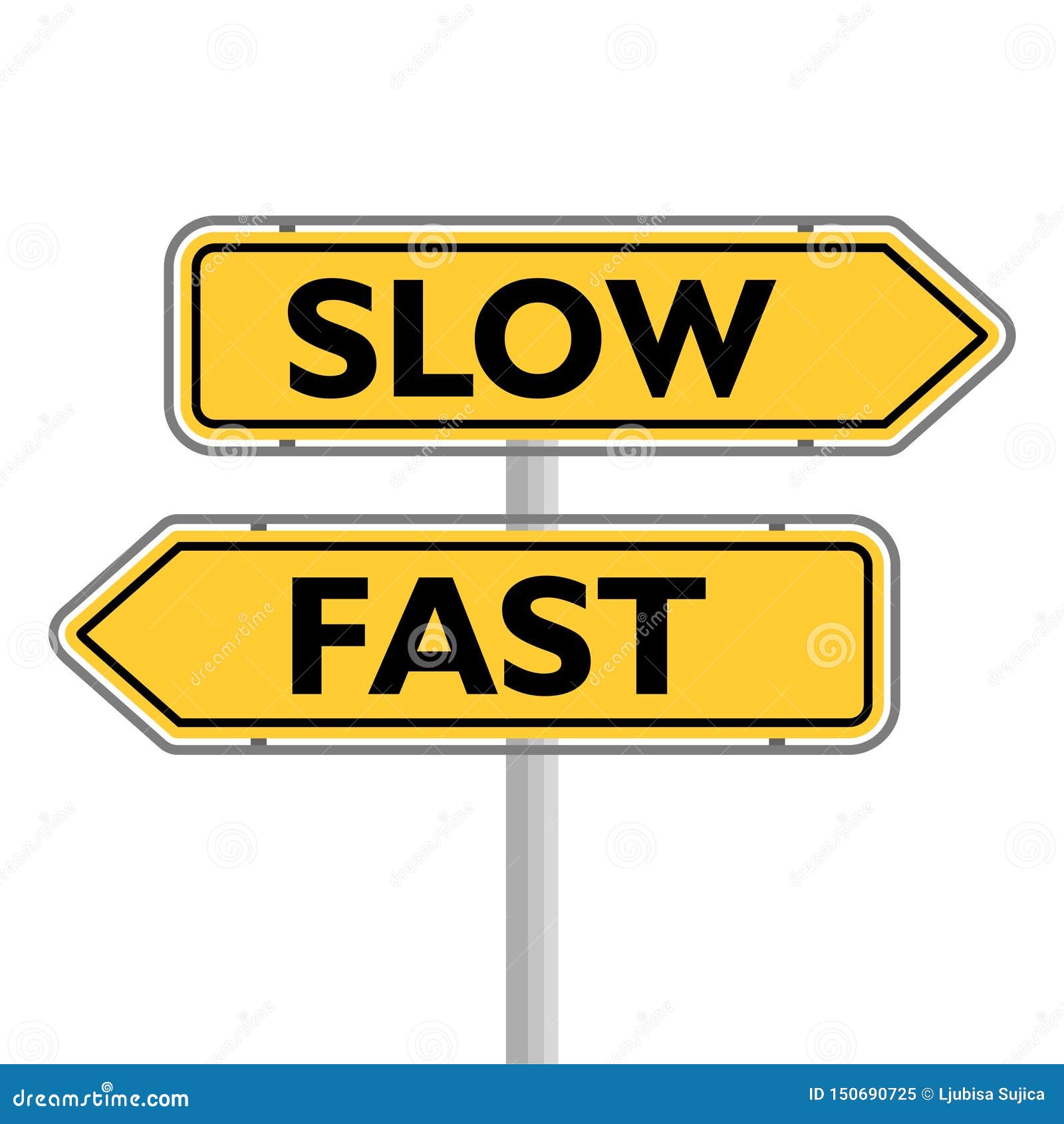 Fast or slow road sign stock vector. Illustration of ride - 150690725