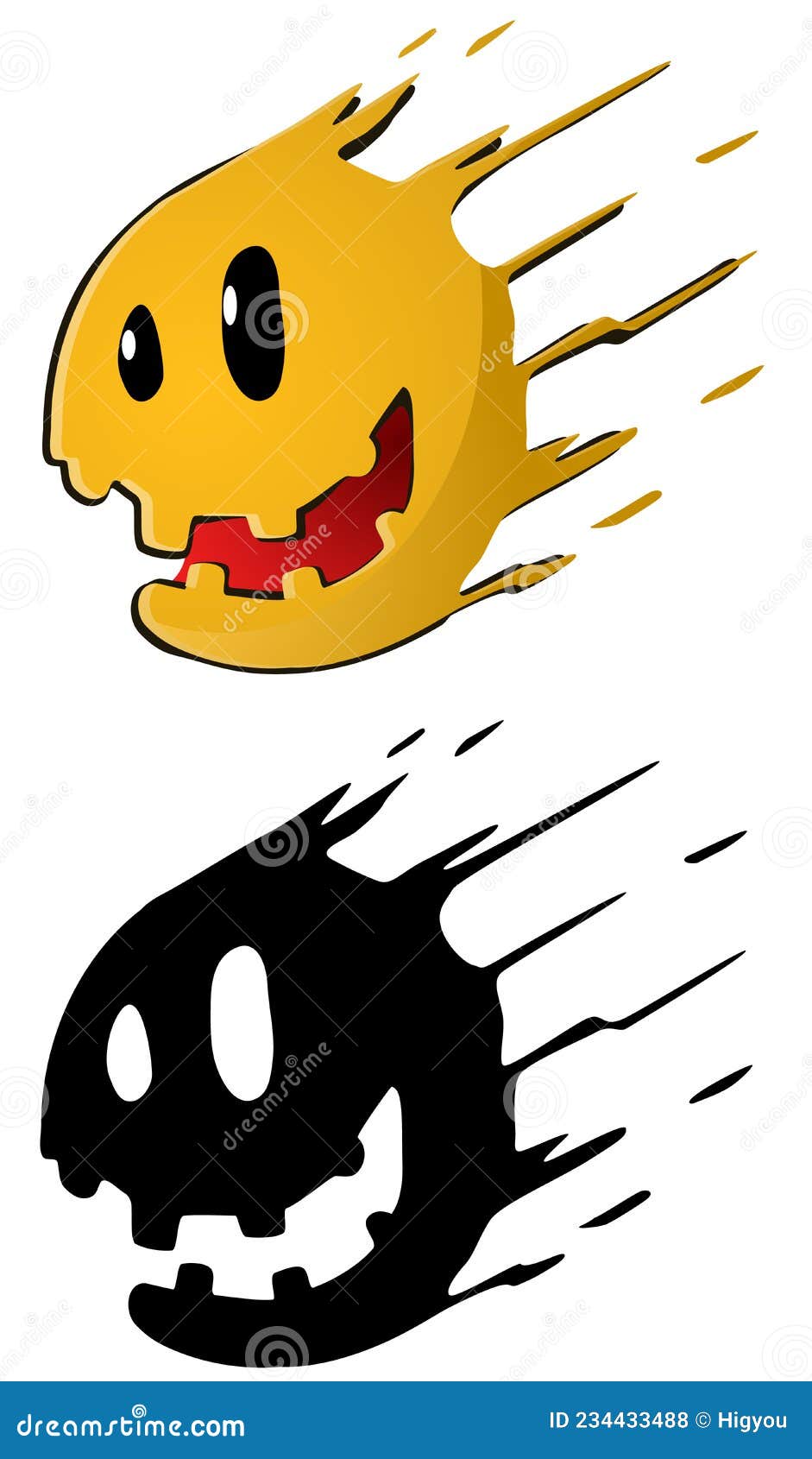 Fast Smile Flying Cartoon Element Stock Vector - Illustration of flying ...