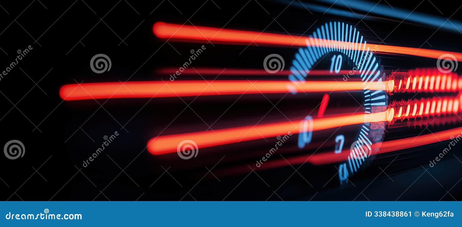 Fast Speed Meter Gauge with Dynamic Light Trails Creating Sense of ...