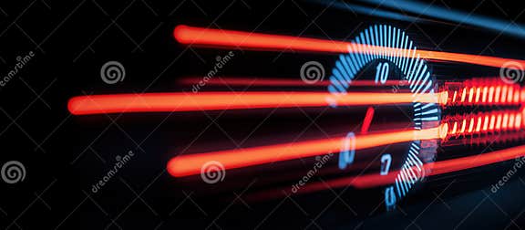 Fast Speed Meter Gauge with Dynamic Light Trails Creating Sense of ...
