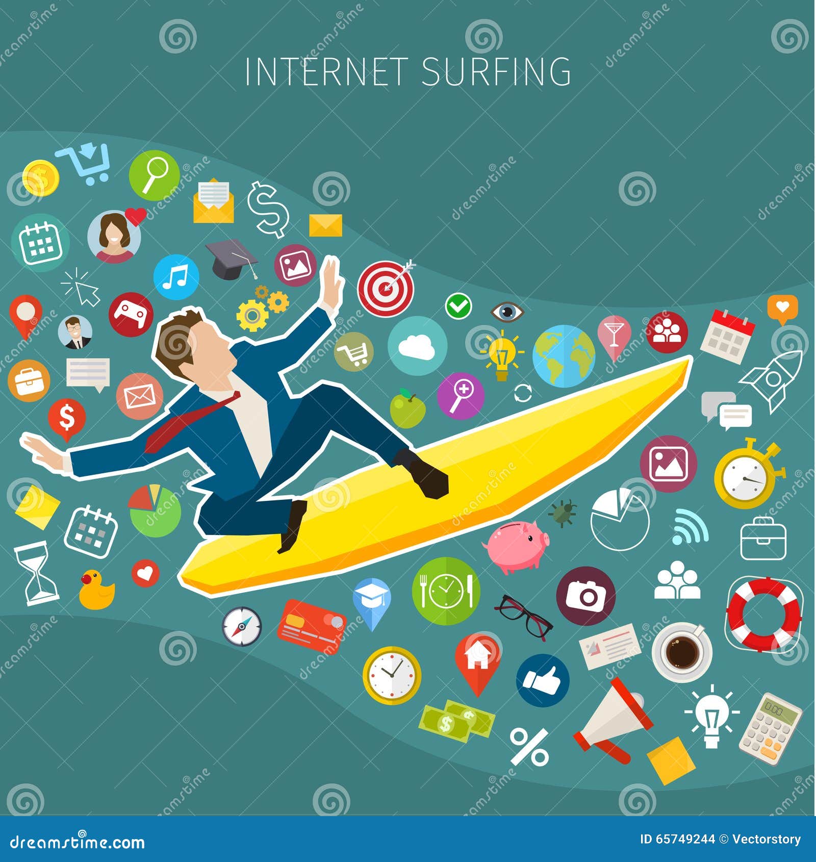 Fast Speed Mobile Internet Surfing Stock Vector - Illustration of color ...