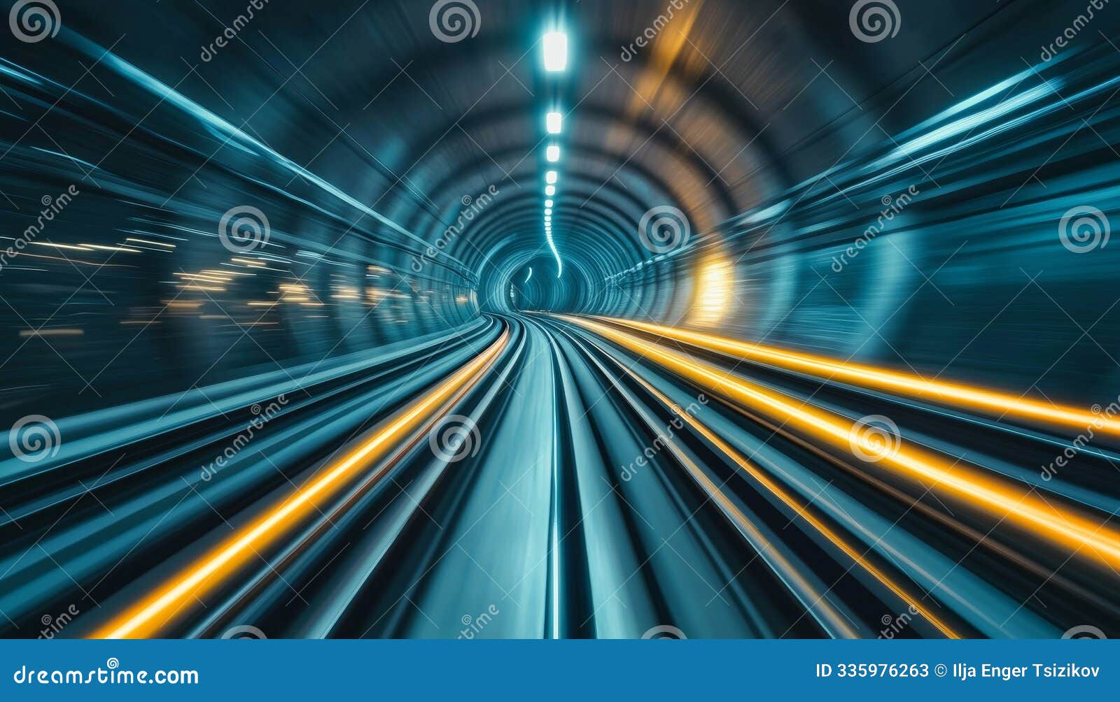 Fast Speed Motion Blurred Lights, Sci-Fi Tunnel, Abstract Wormhole ...