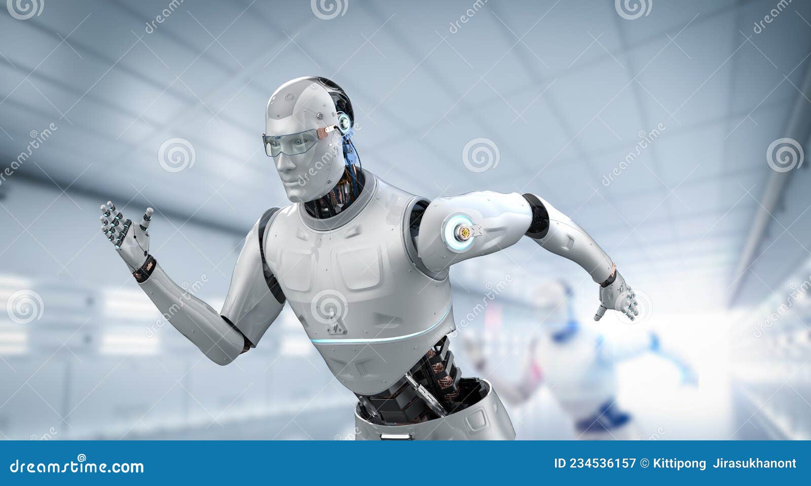 Fast Speed Technology with Robot Running Stock Illustration ...