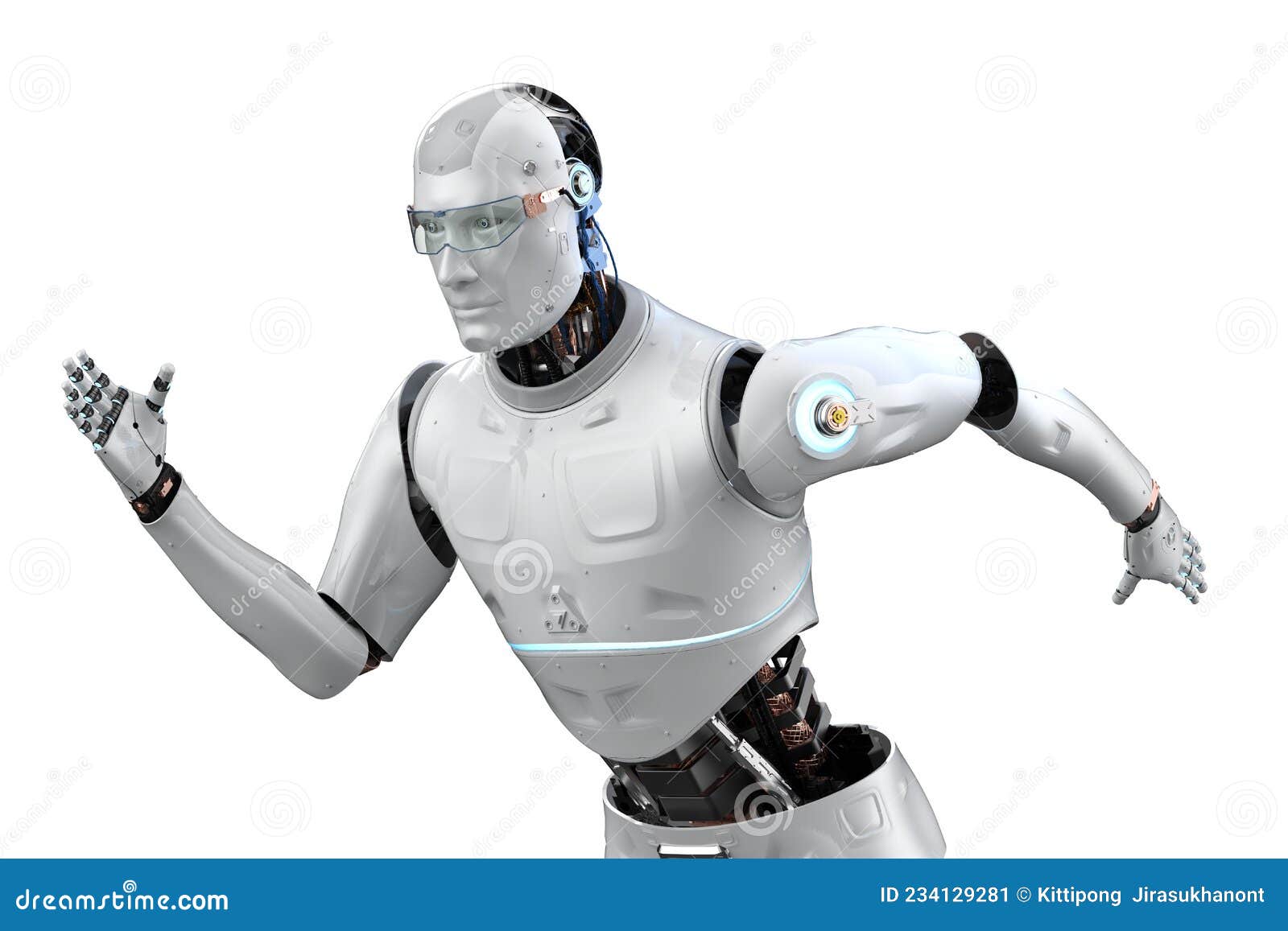 Fast Speed Technology Concept with 3d Rendering Robot Running Stock ...