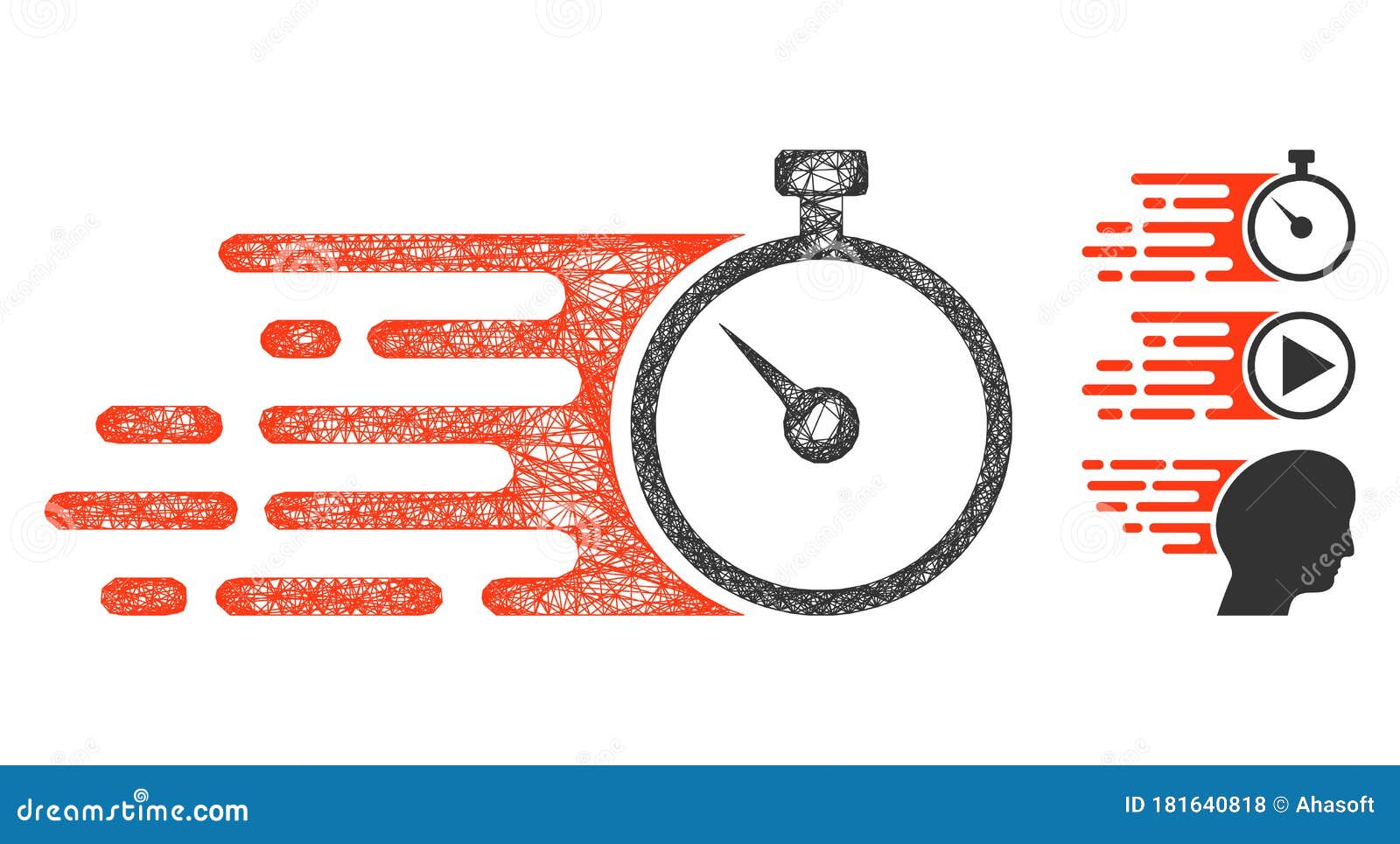 Fast Stopwatch Polygonal Web Vector Mesh Illustration Stock ...