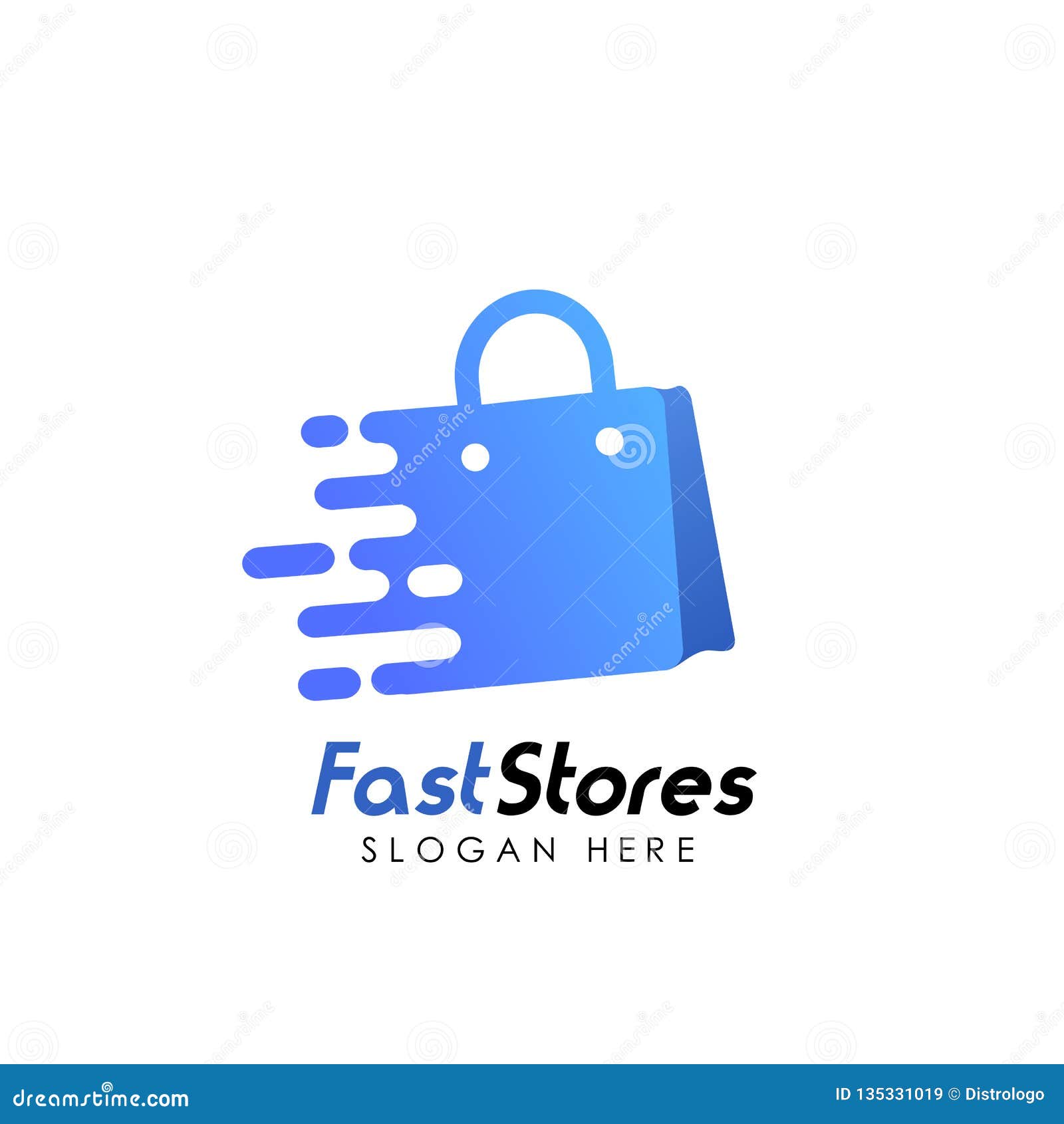 Fast Stores Logo Design Template. Shopping Bag Icon Design Stock Vector ...