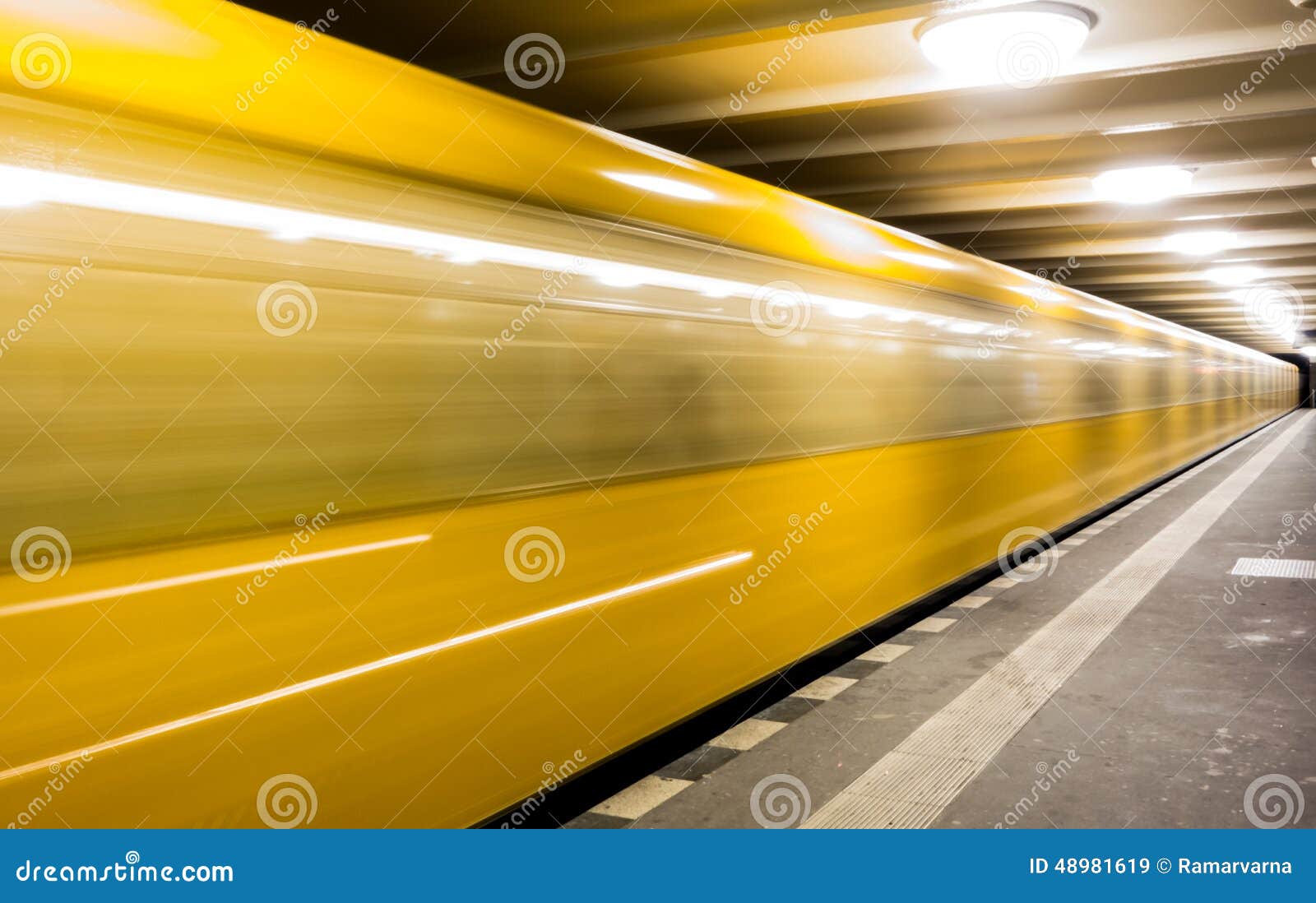 Fast subway stock image. Image of metro, fast, yellow - 48981619