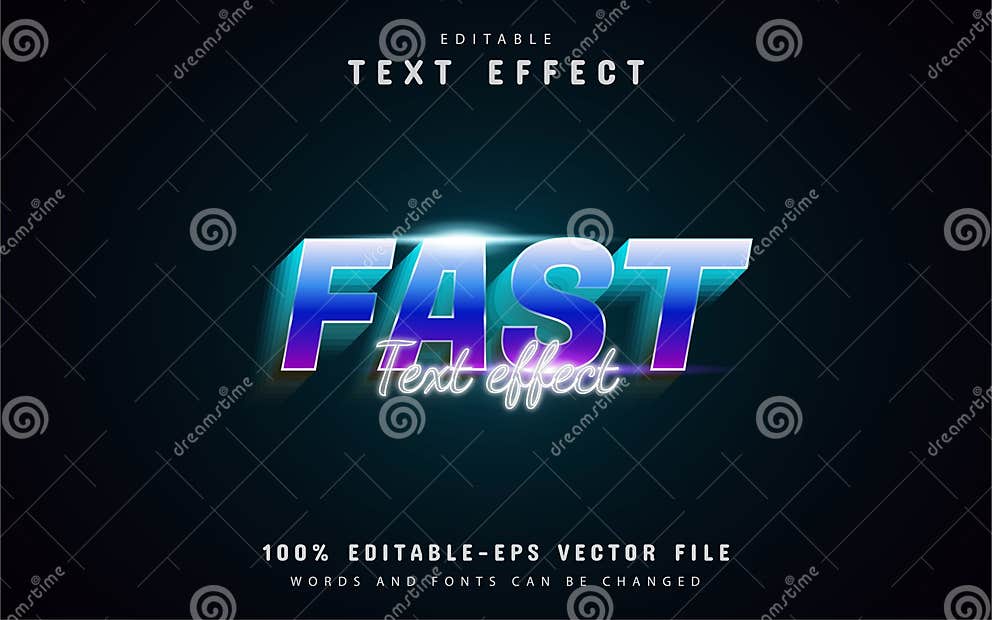 Fast Text - Gradient Style Text Effect Editable Stock Vector ...