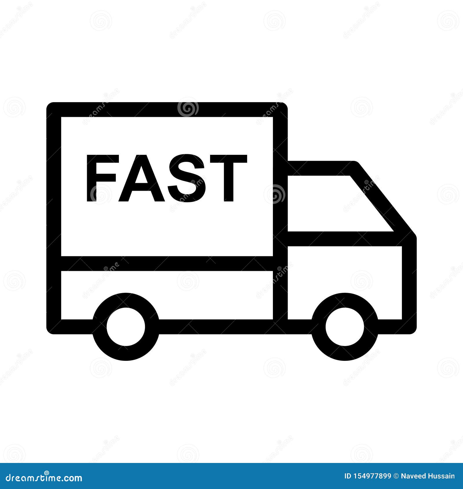 Fast thin line icon stock vector. Illustration of object - 154977899