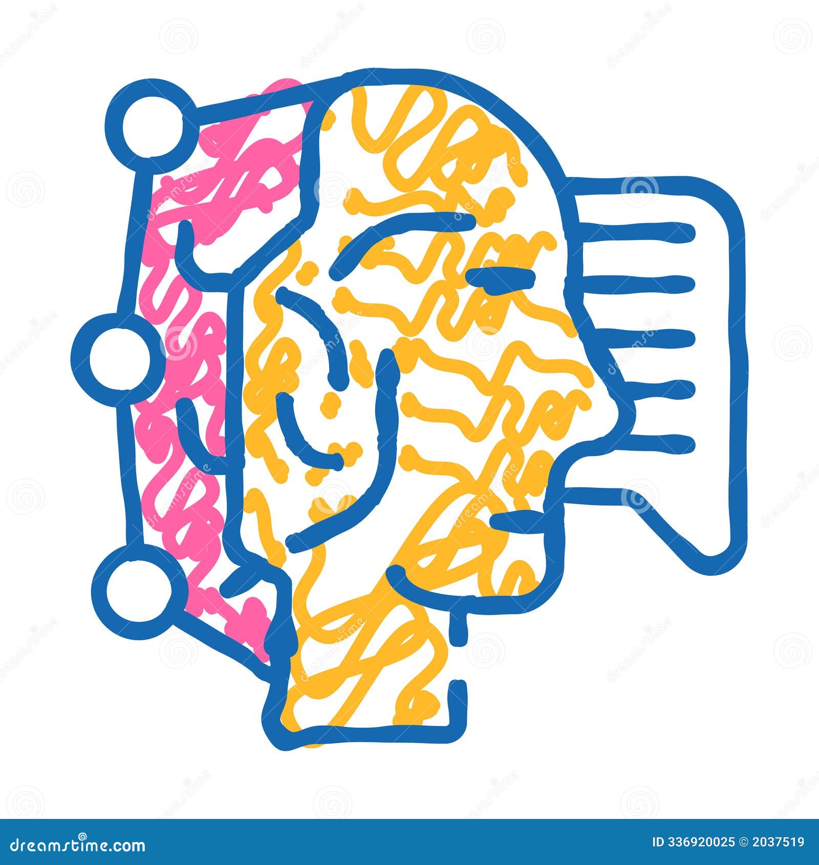 Fast Think and Answer Call Center Operator Icon Doodle Illustration ...