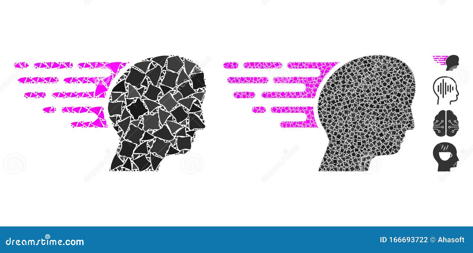 Fast Thinking Composition Icon of Rough Parts Stock Vector ...