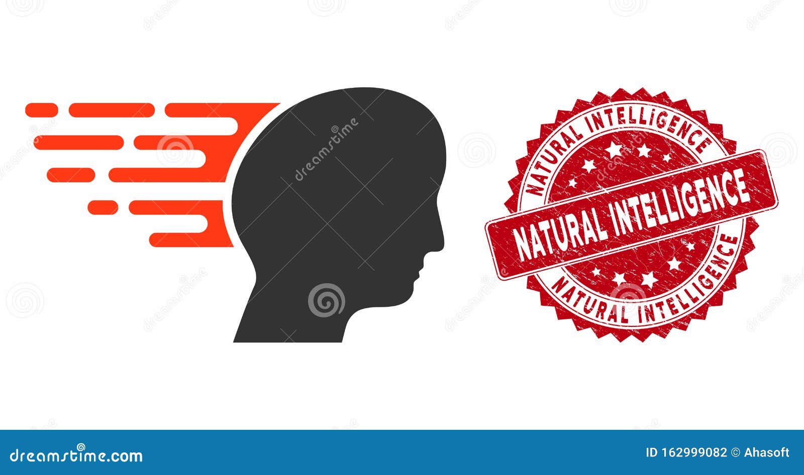 Fast Thinking Icon with Textured Natural Intelligence Stamp Stock ...