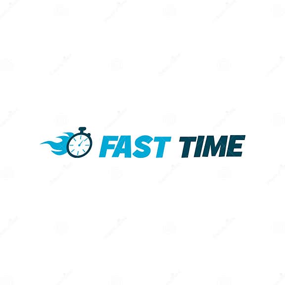 Fast Time, Clock, Time Logo Icon Isolated on White Background Stock ...
