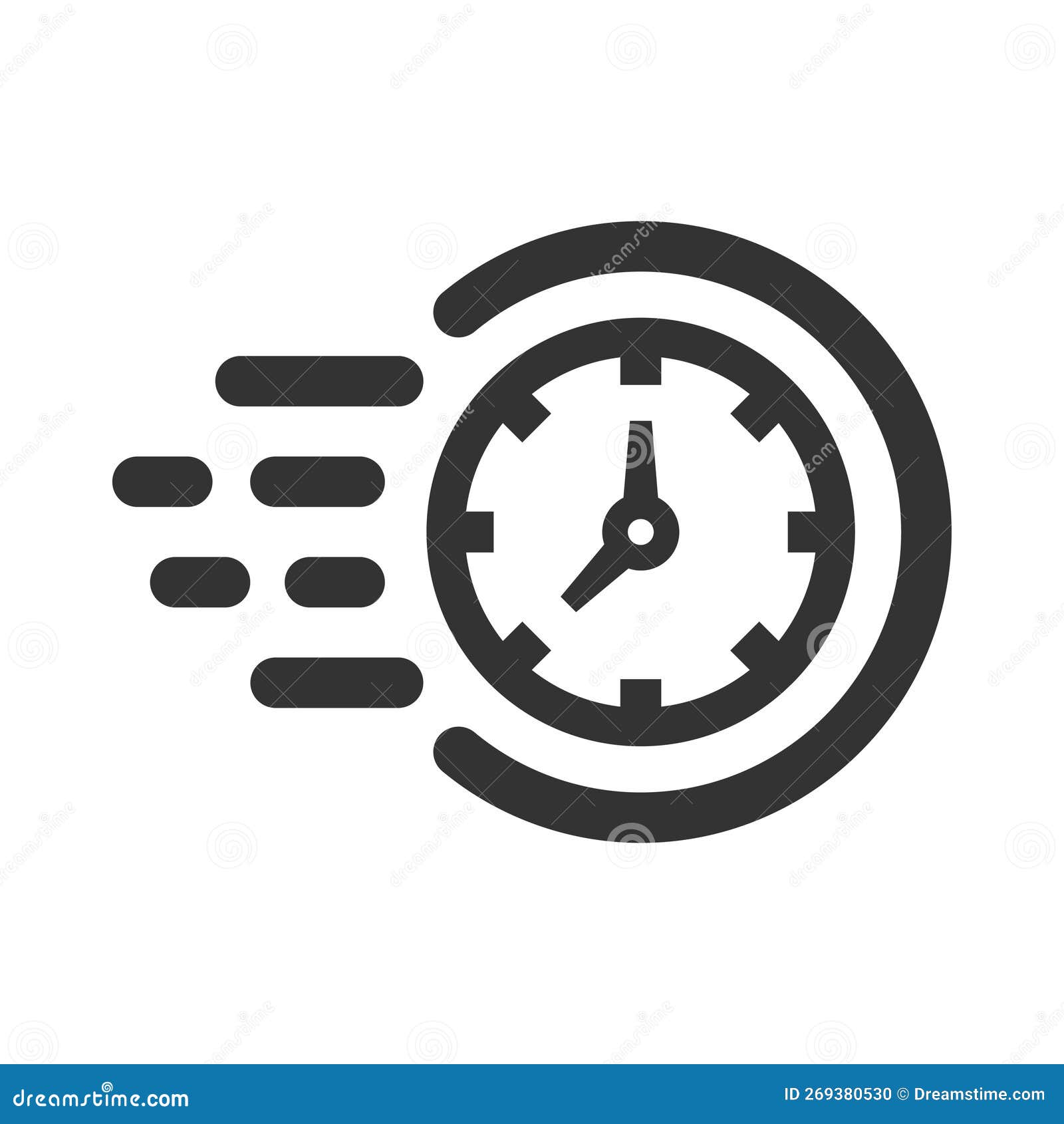 Fast time icon stock vector. Illustration of move, clock - 269380530