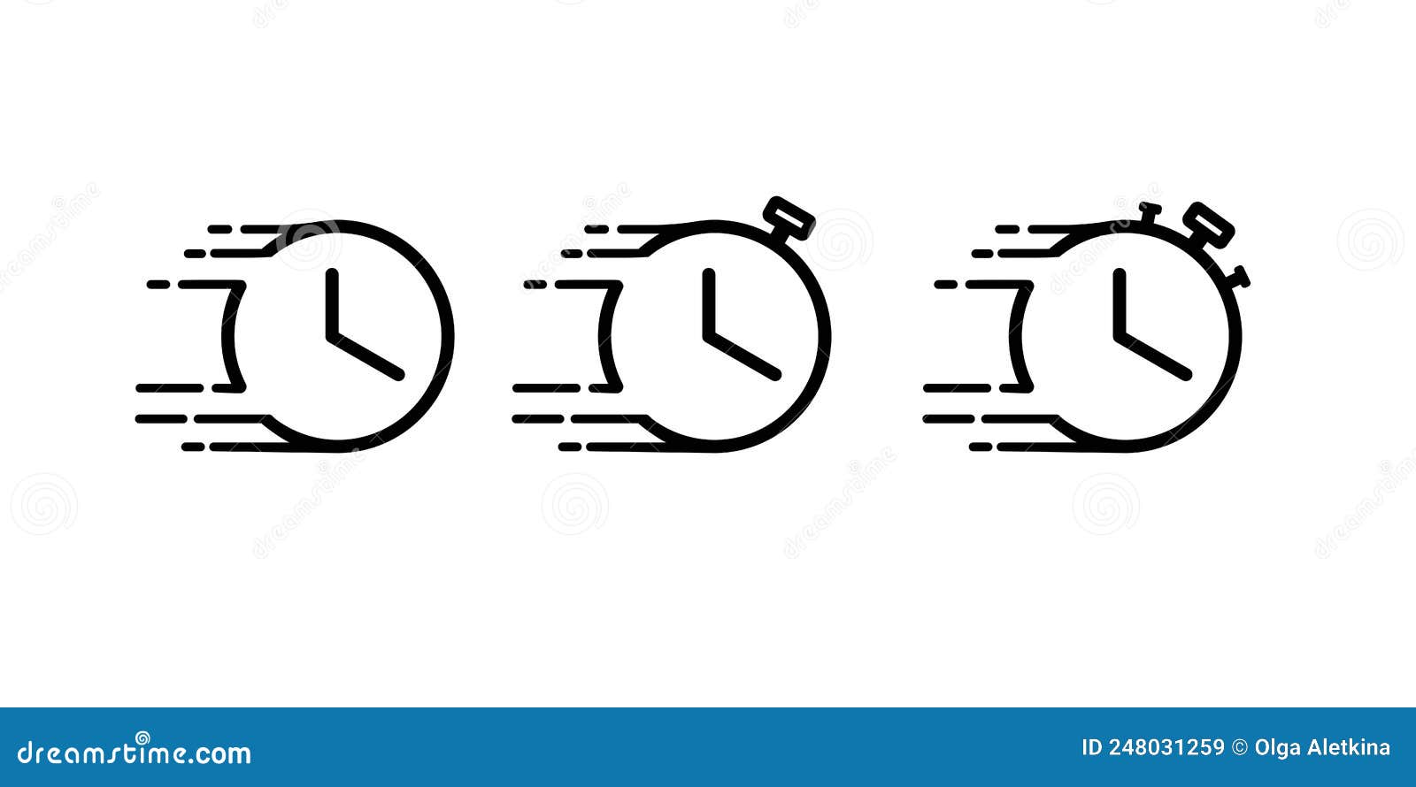 Fast Time Icon Isolated on White Background. Stock Vector ...