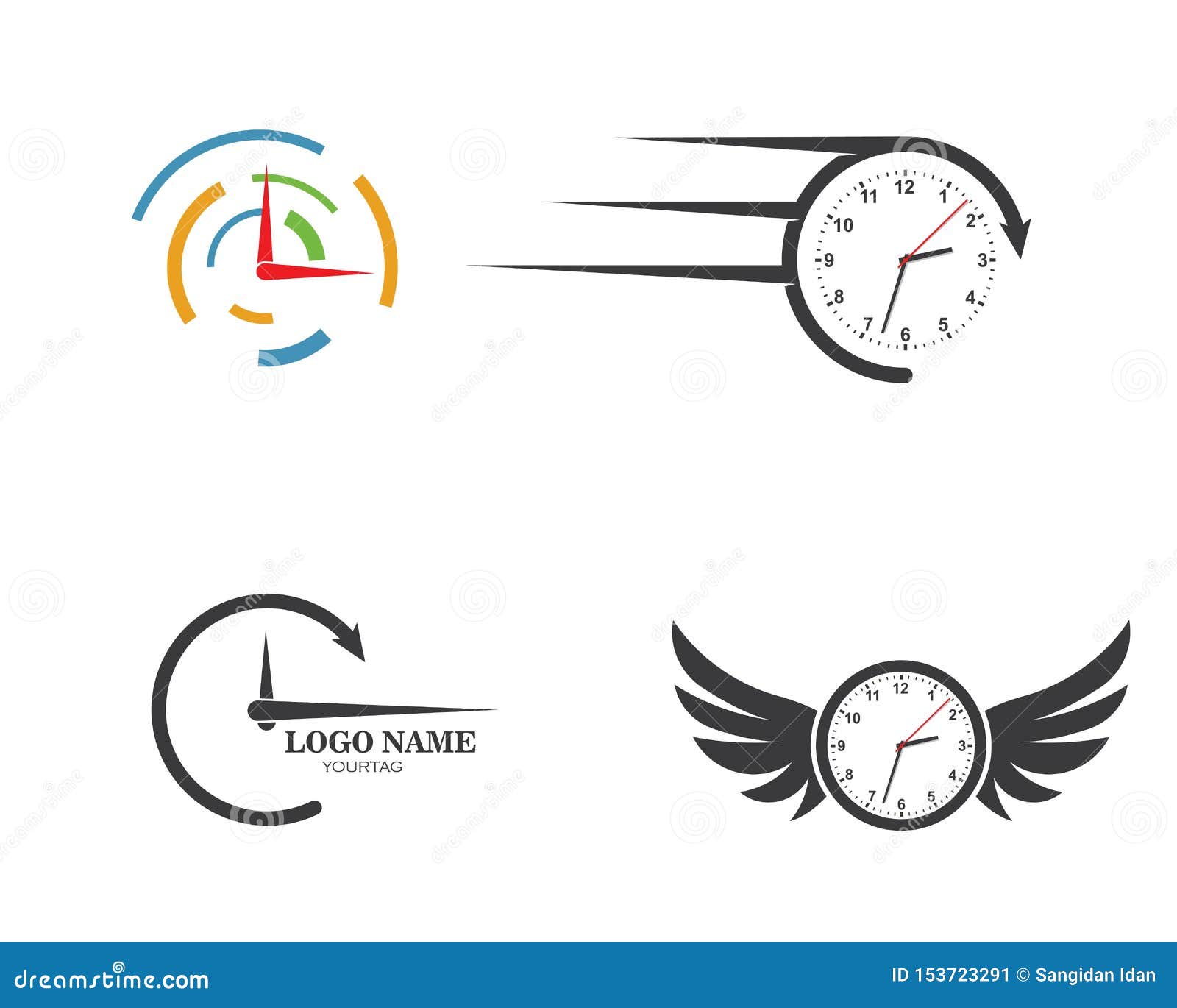 Fast in Time Logo Icon Illustration Design Vector Stock Vector ...