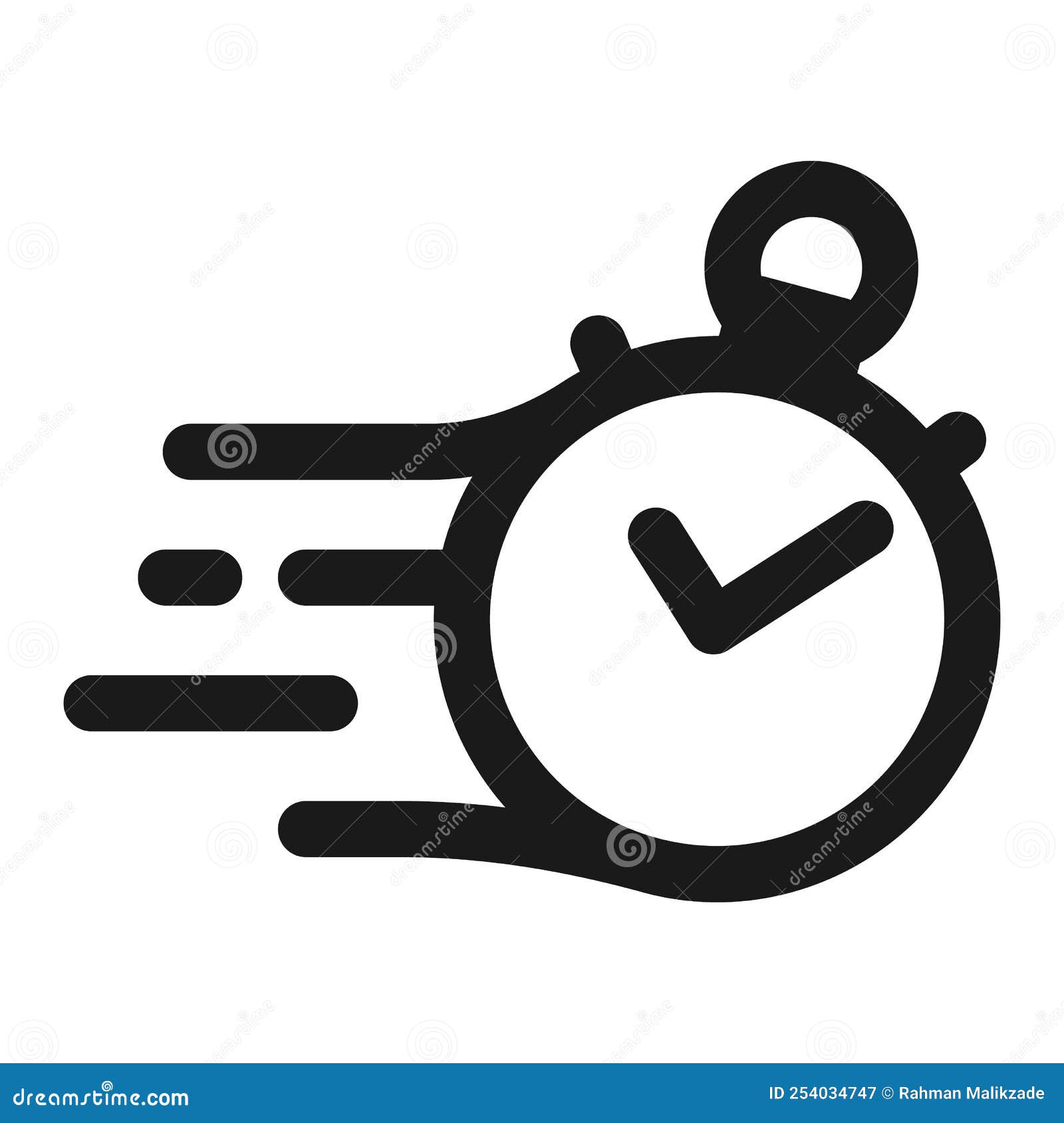 Fast Time or Fast Stopwatch Line Icon. Speedometer or Speed Outline ...