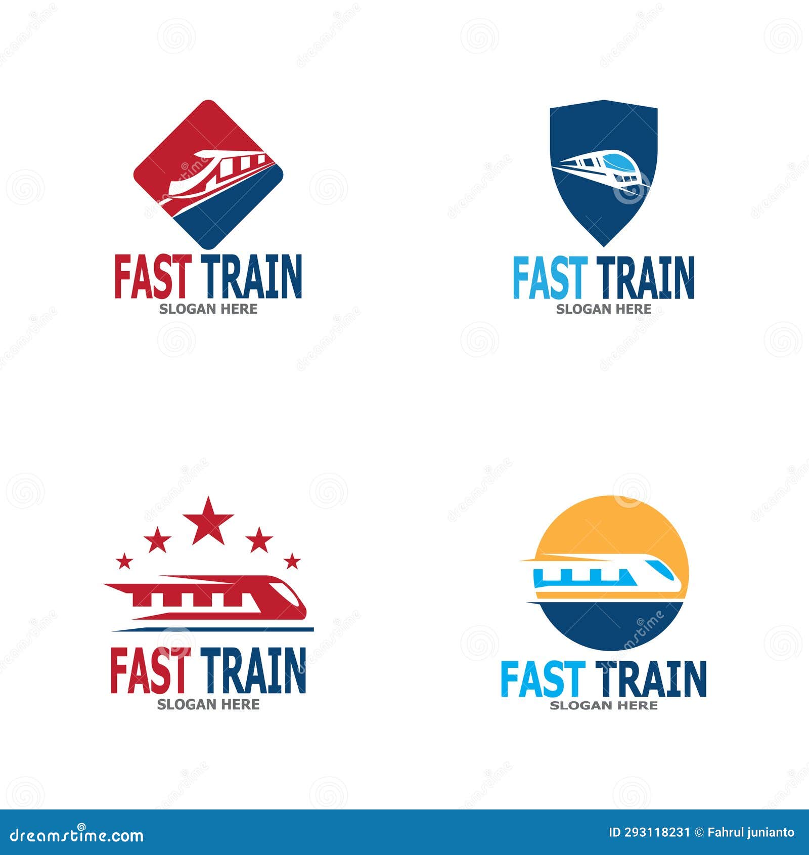 Fast Train Icon Logo Vector Template Stock Illustration - Illustration ...