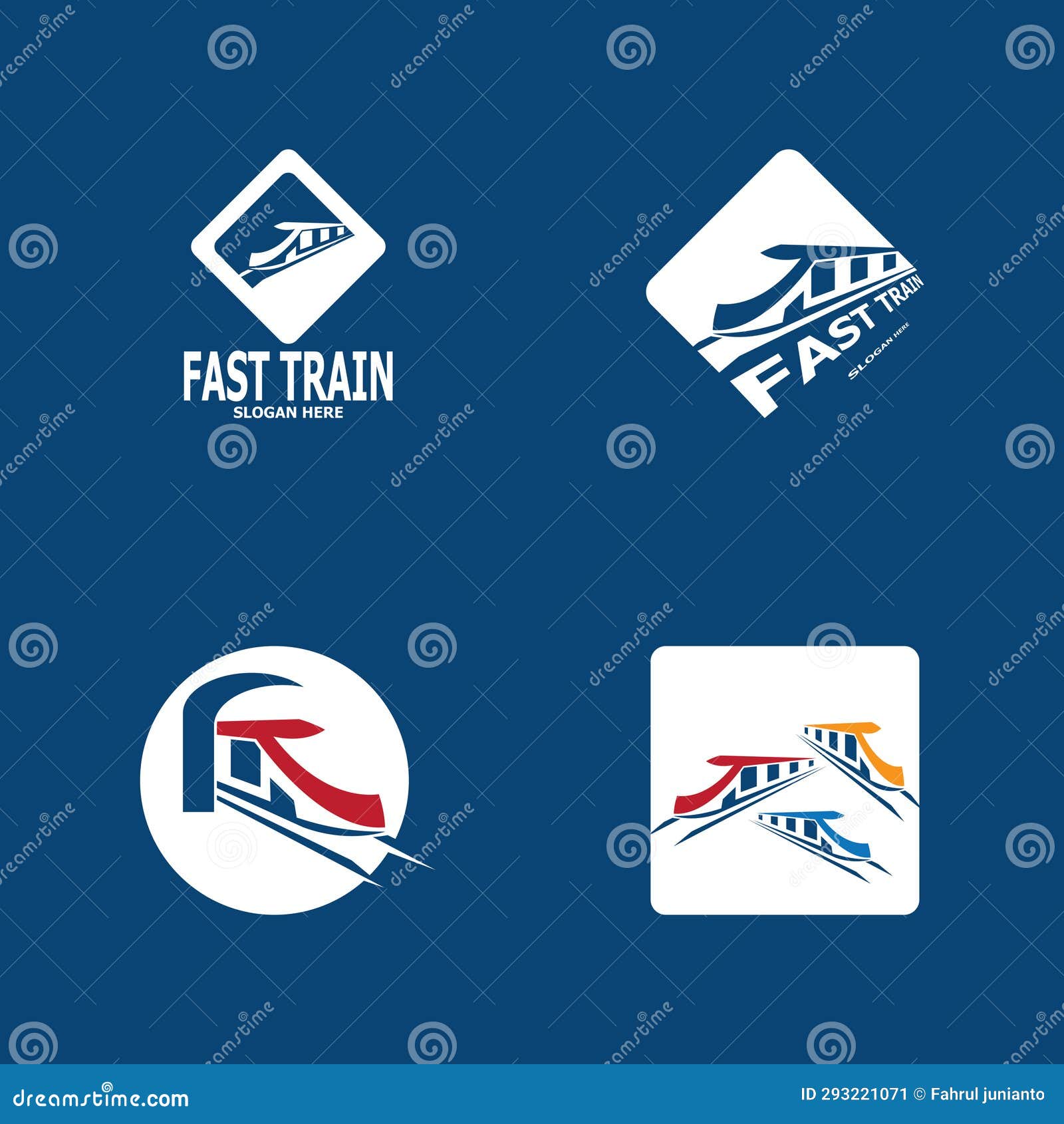 Fast Train Icon Logo Vector Template Stock Illustration - Illustration ...