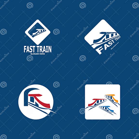 Fast Train Icon Logo Vector Template Stock Illustration - Illustration ...