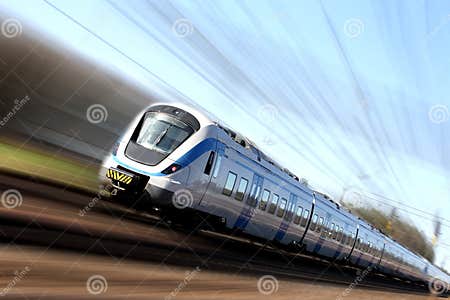 Fast train in motion stock photo. Image of commuter, transportation ...