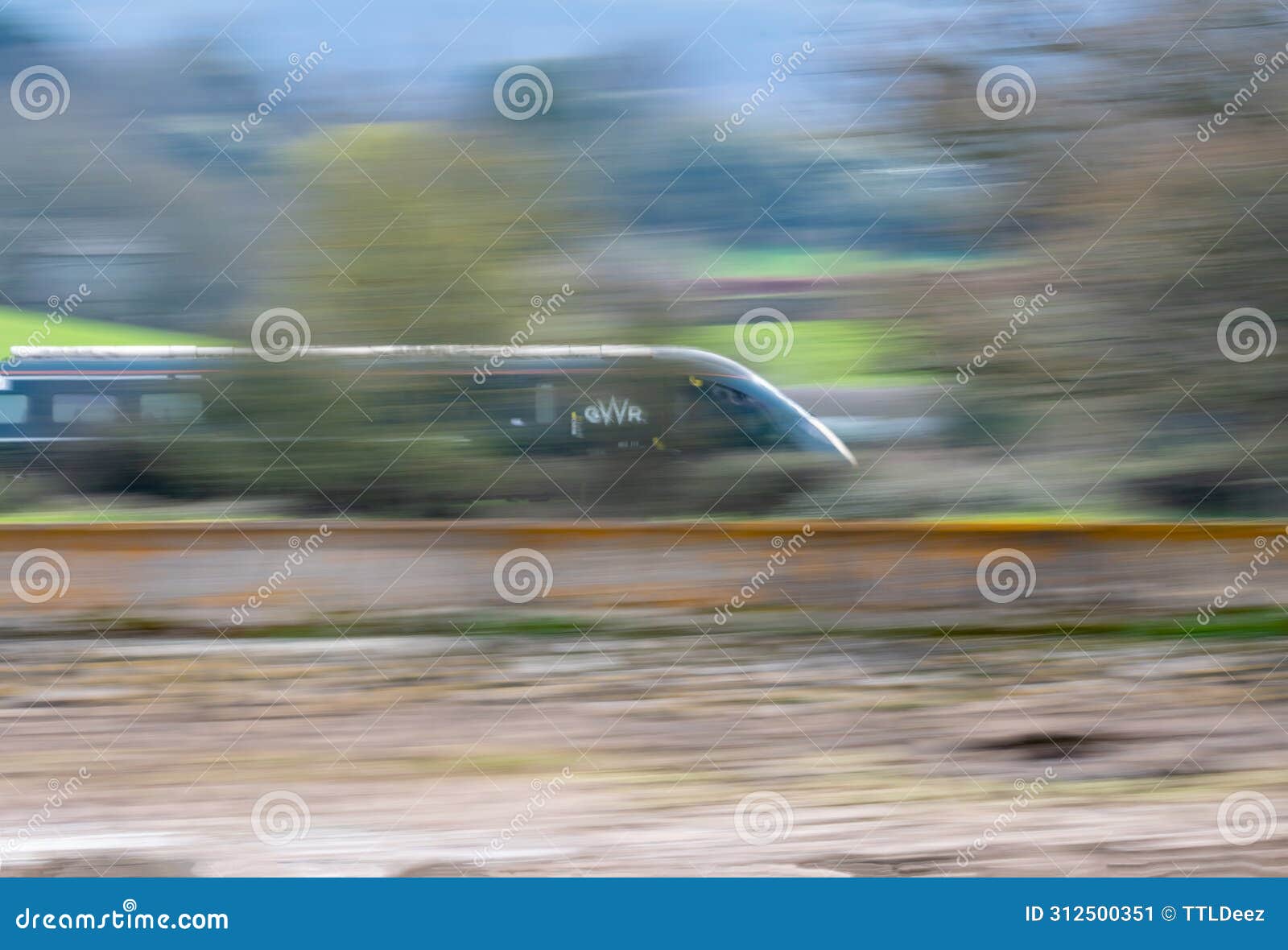 Fast Train with Motion Blur. Railway and Transport Stock Image - Image ...