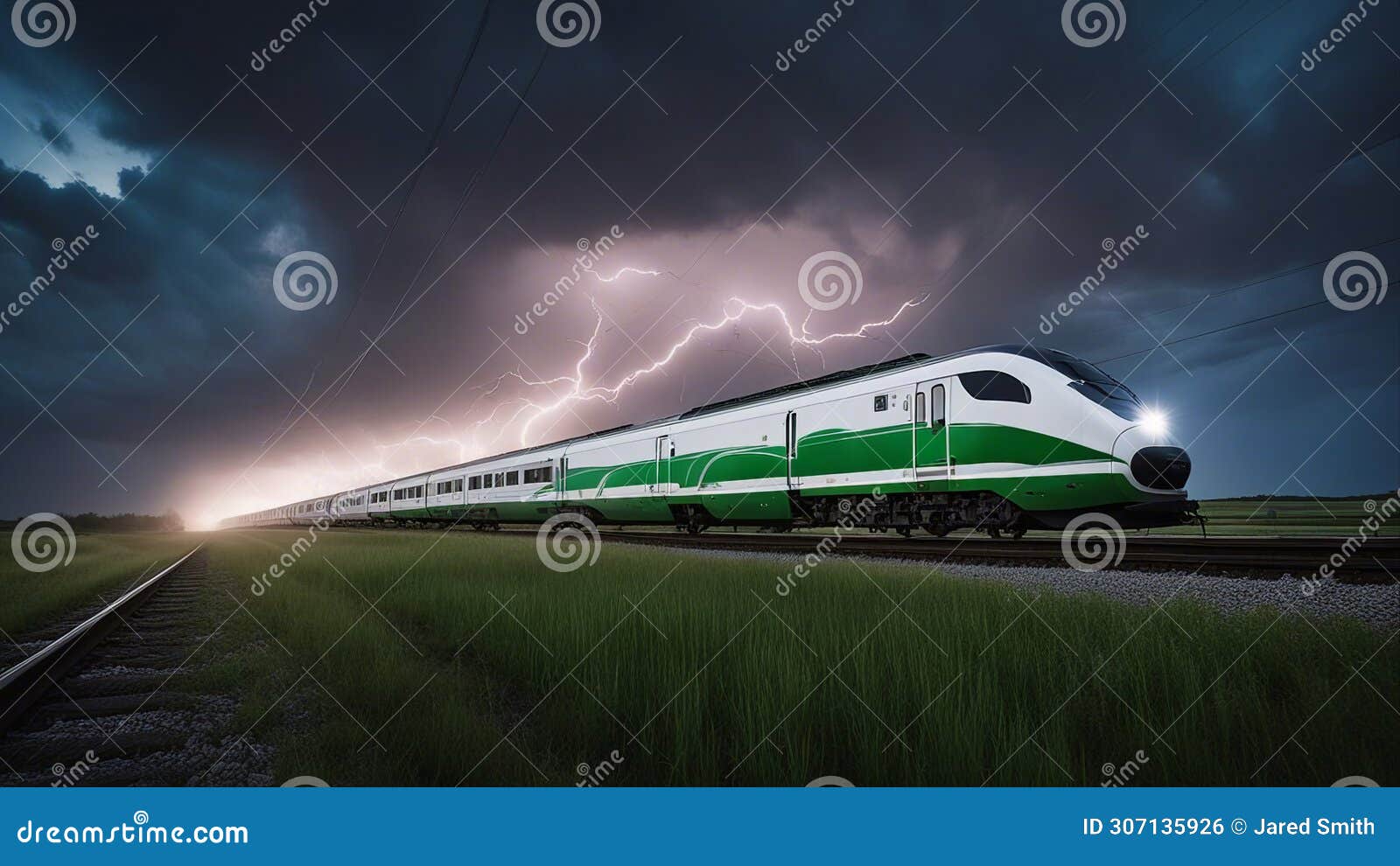 Fast Train in Motion Lightning Train, a Speedy Lightning, Train ...