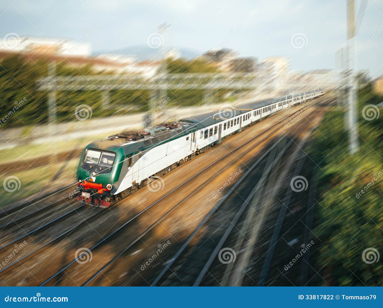 Fast train moving stock photo. Image of speeding, blurred - 33817822