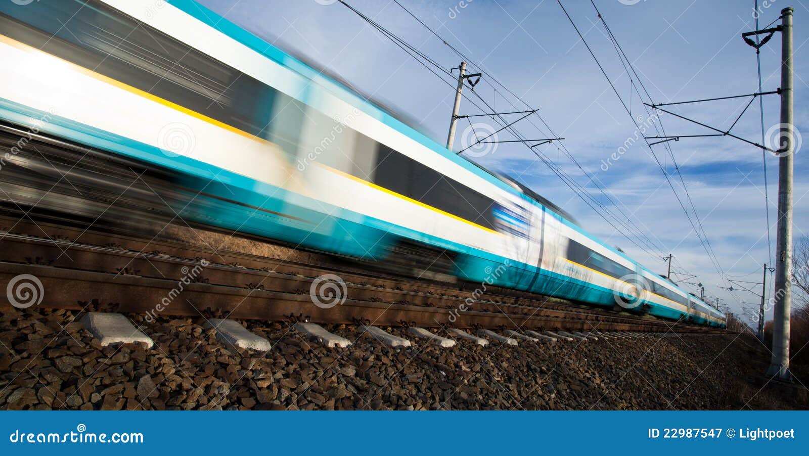 Fast Train Passing Under a Bridge on a Lovely Summer Day Stock Image ...