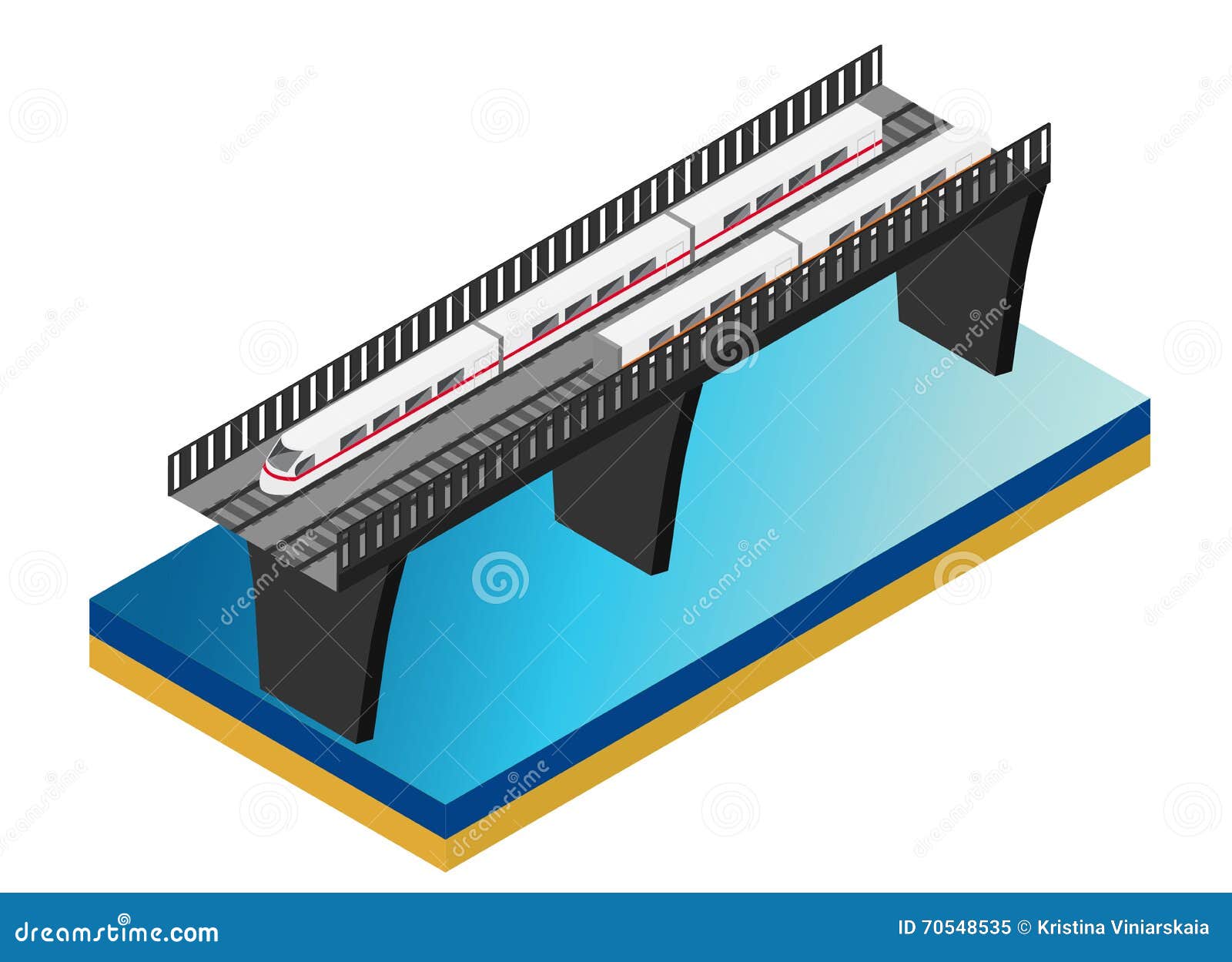 Fast Train. Vector Isometric Illustration of a Fast Train Stock Vector ...