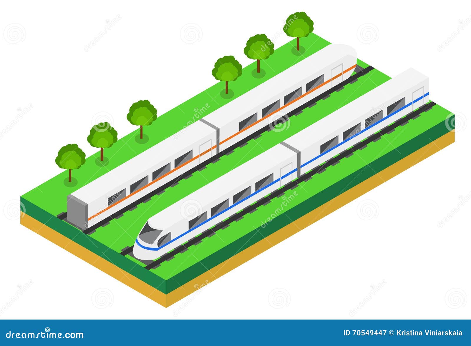Fast Train. Vector Isometric Illustration of a Fast Train Stock Vector ...