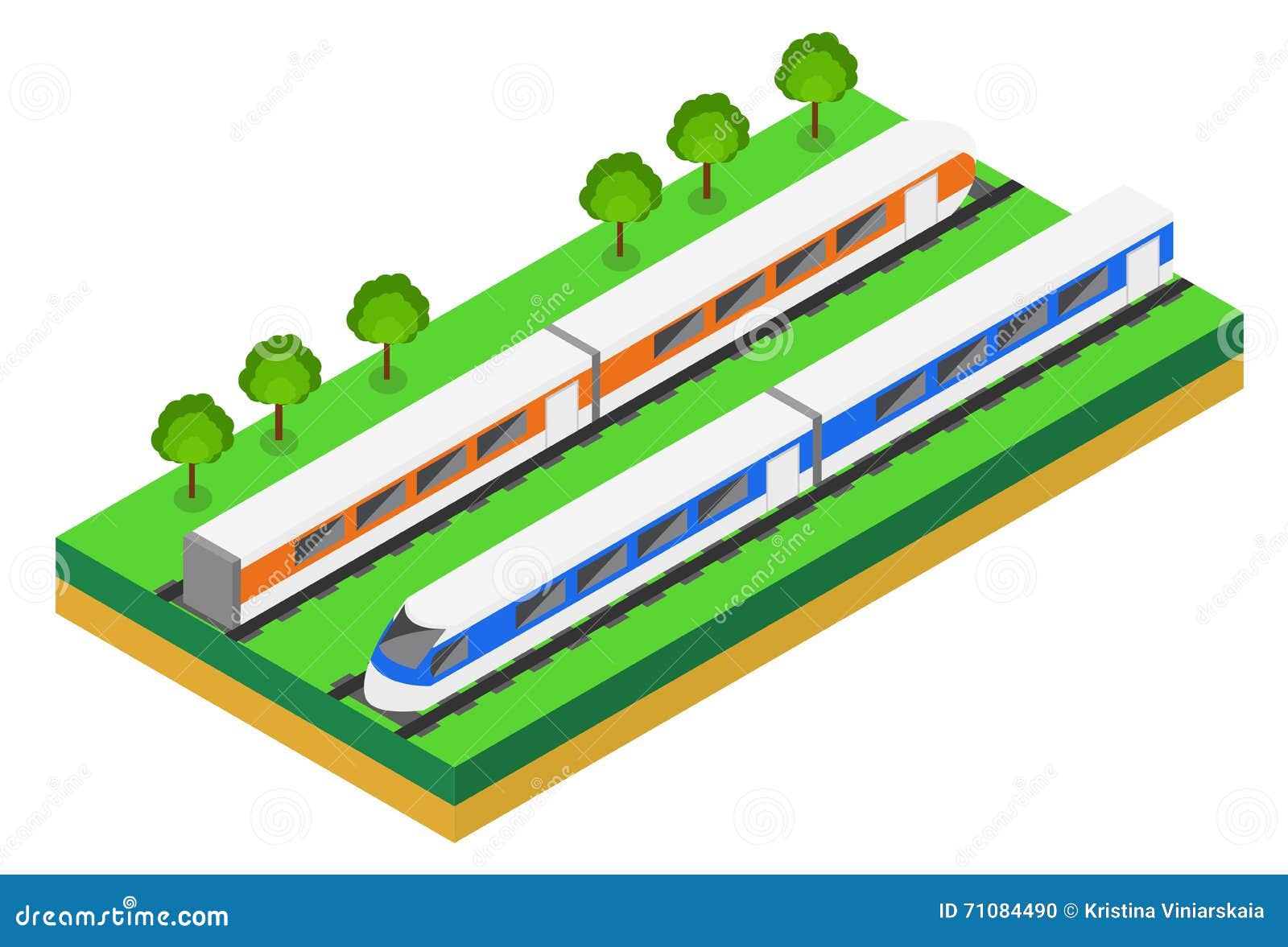 Fast Train. Vector Isometric Illustration of a Fast Train Stock Vector ...