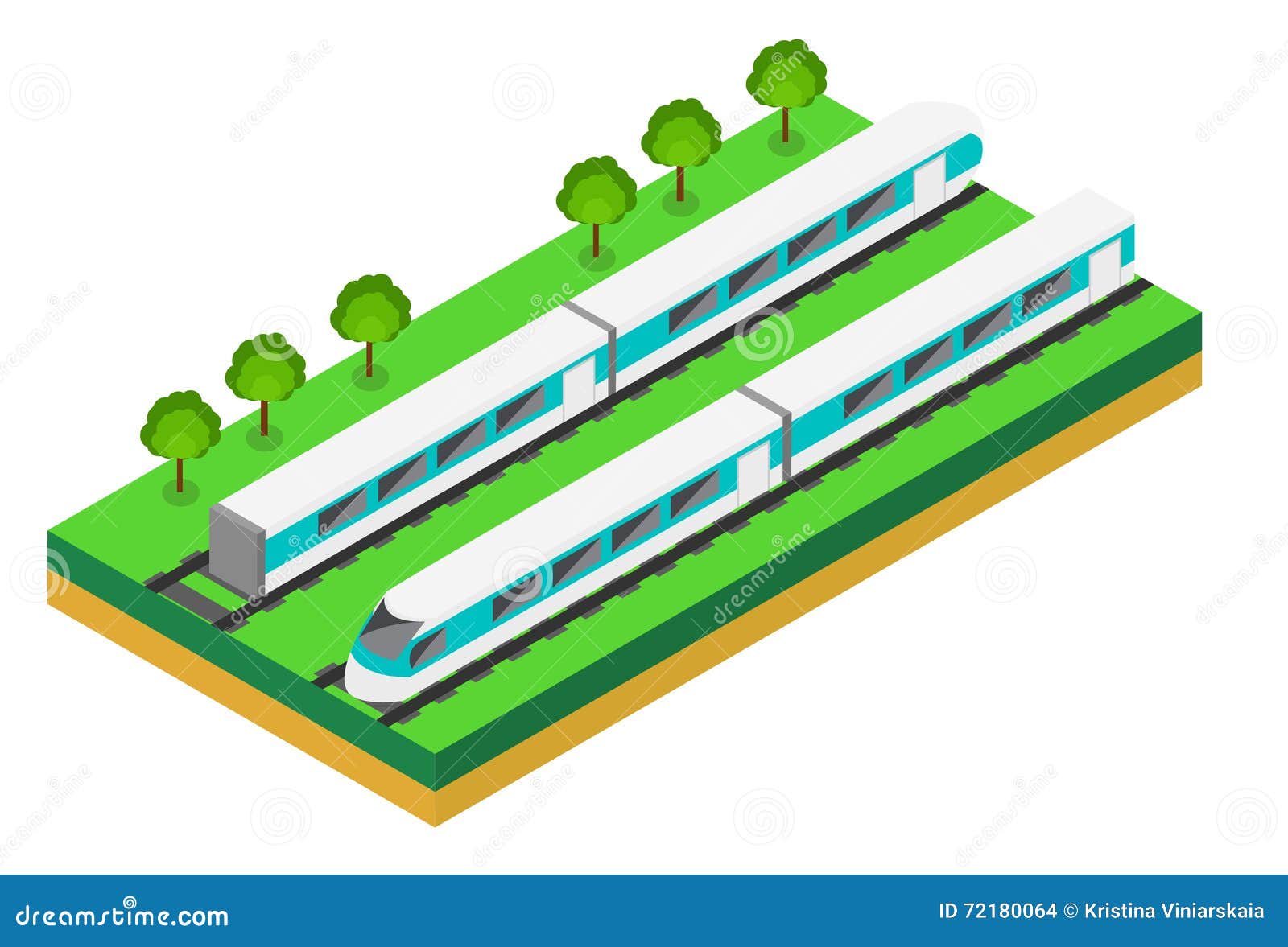 Fast Train. Vector Isometric Illustration of a Fast Train Stock Vector ...