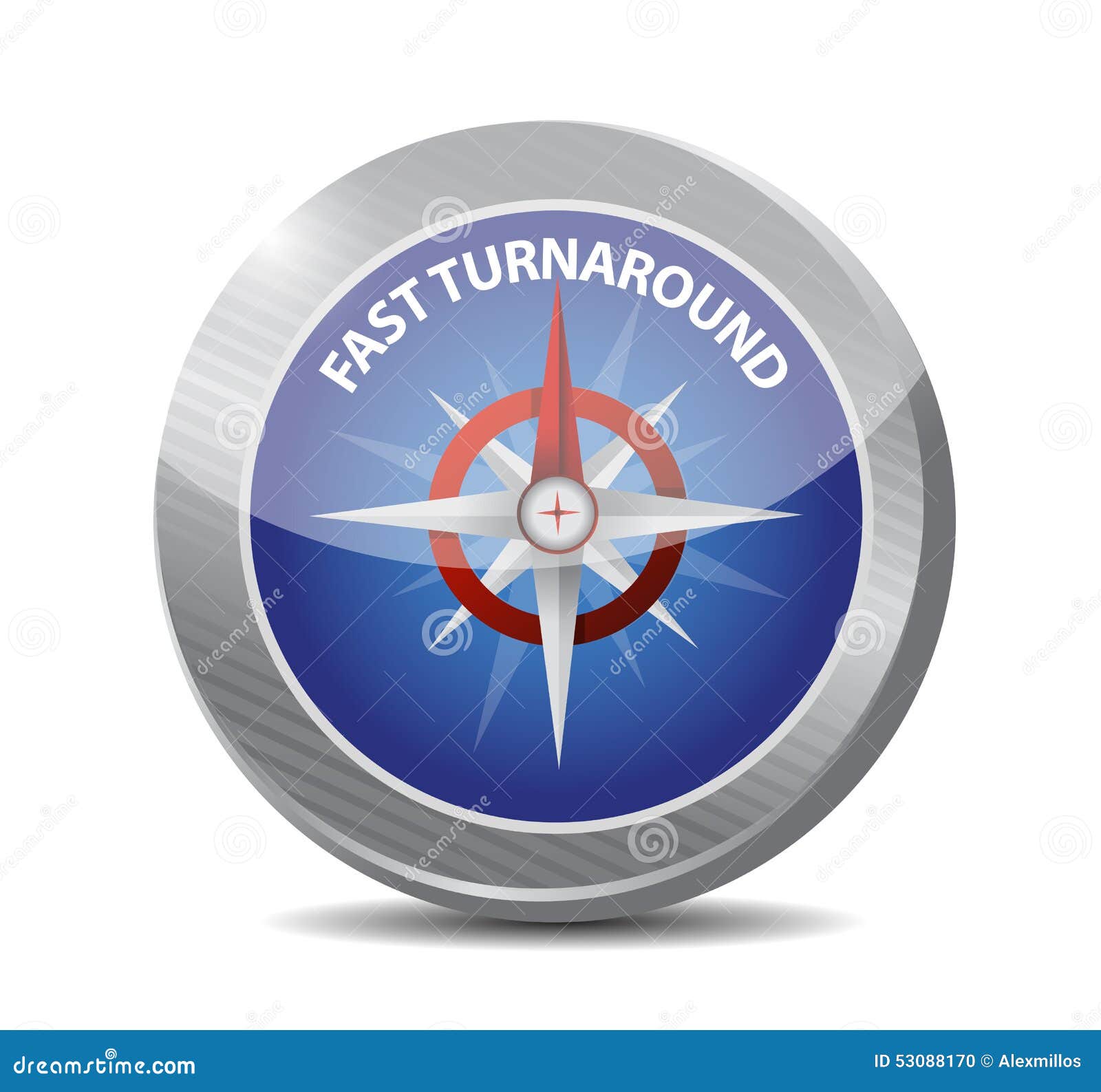 Fast Turnaround Compass Sign Stock Illustration - Illustration of ...