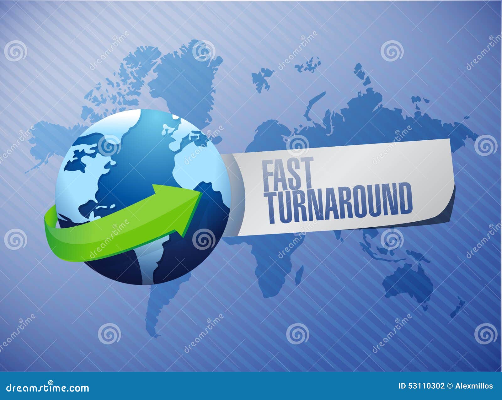Fast Turnaround Globe Sign Illustration Design Stock Illustration ...