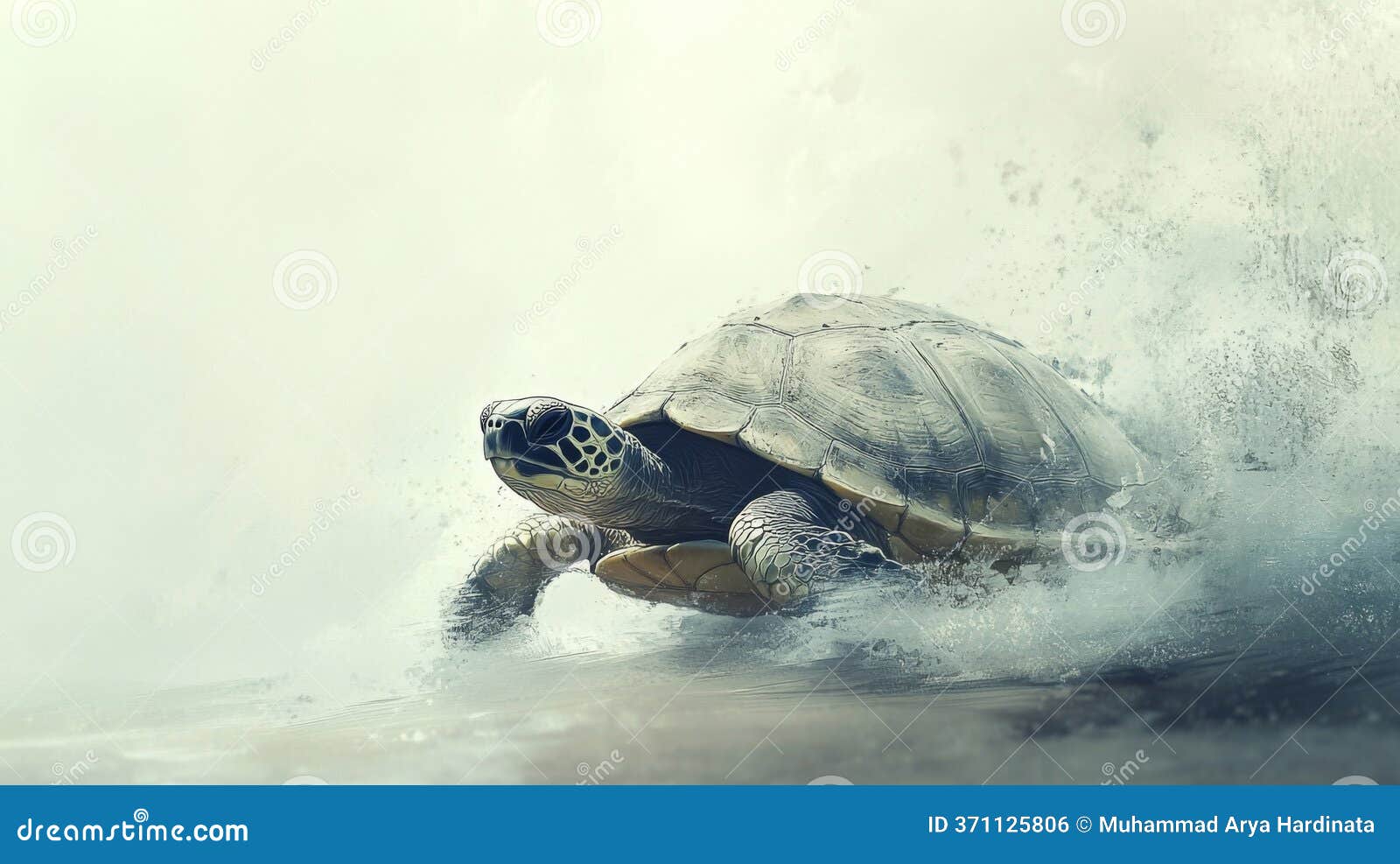 Fast Turtle Running, Funny Tortoise Animal Cartoon Character, Front ...