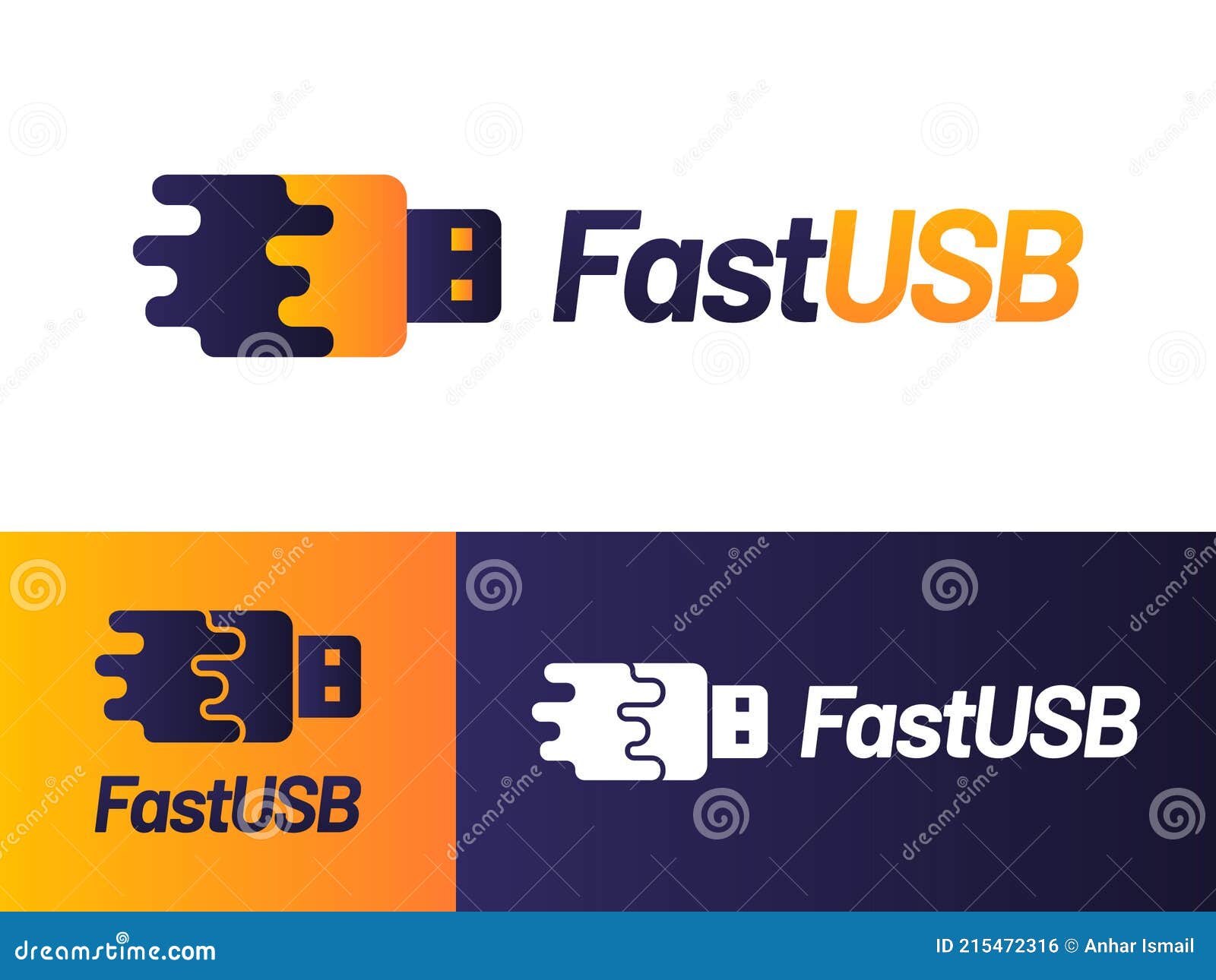 Fast USB Logo stock vector. Illustration of simple, branding - 215472316