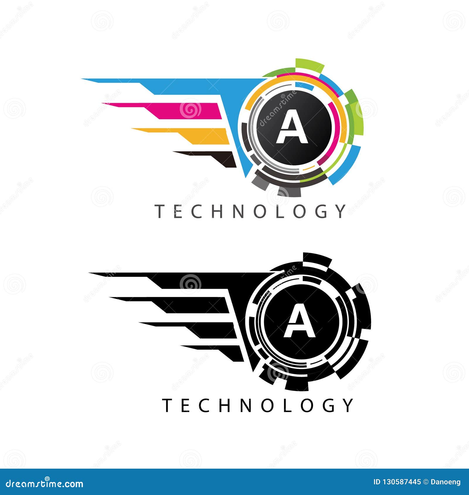 Fast Visual Pixel Data Digital a Letter Logo Stock Illustration ...