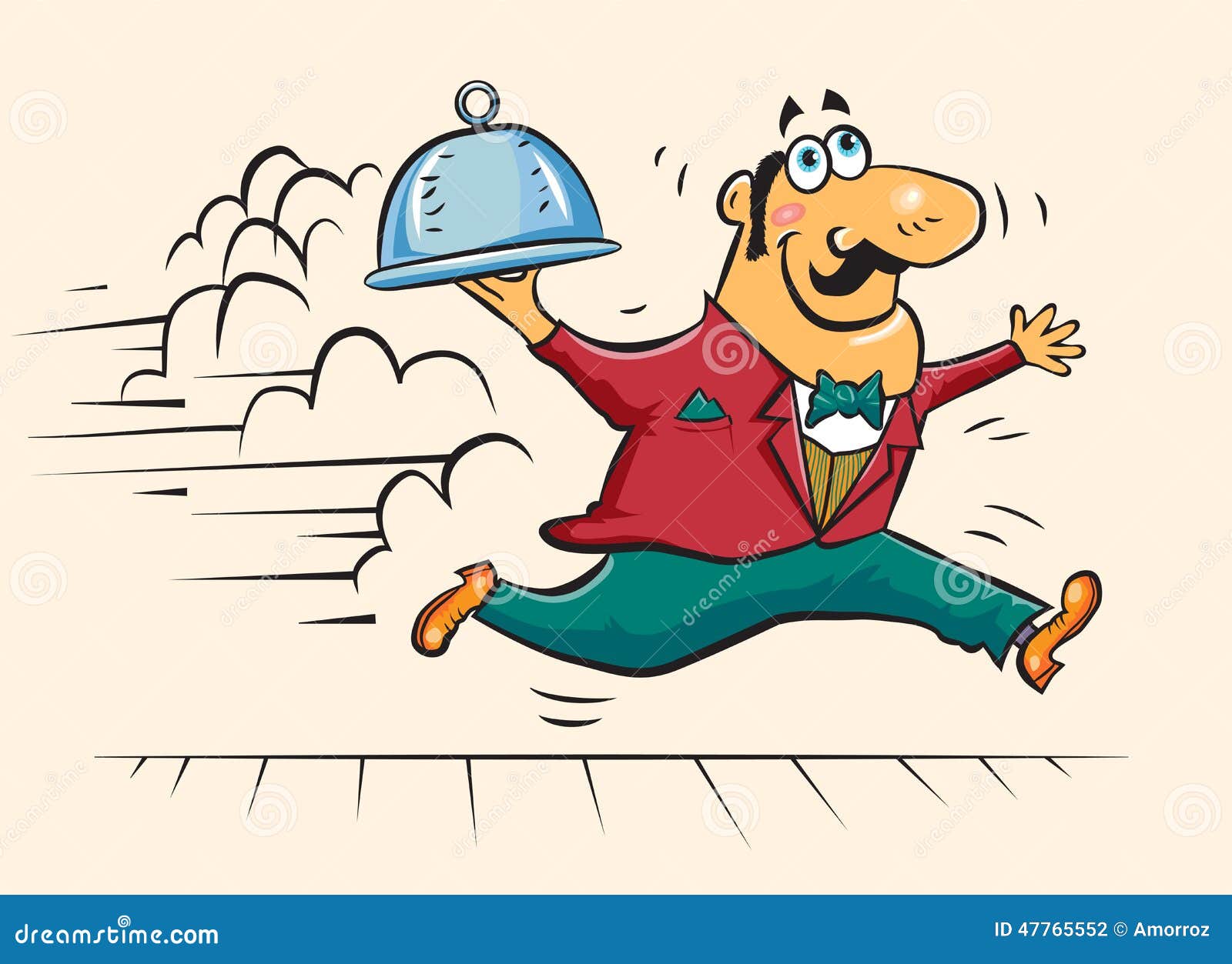 Fast waiter (vector) stock vector. Illustration of service - 47765552