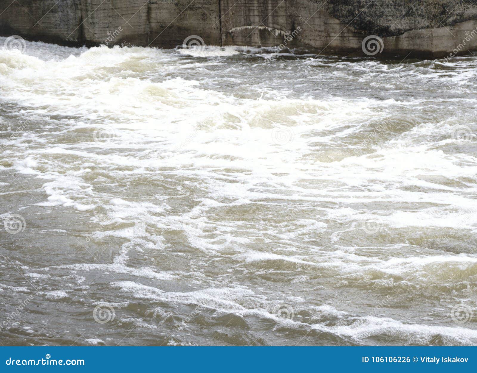 Fast water and rapid flow stock photo. Image of downpour - 106106226