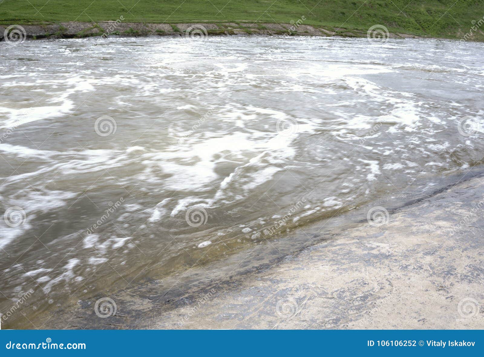 Fast water and rapid flow stock photo. Image of flow - 106106252