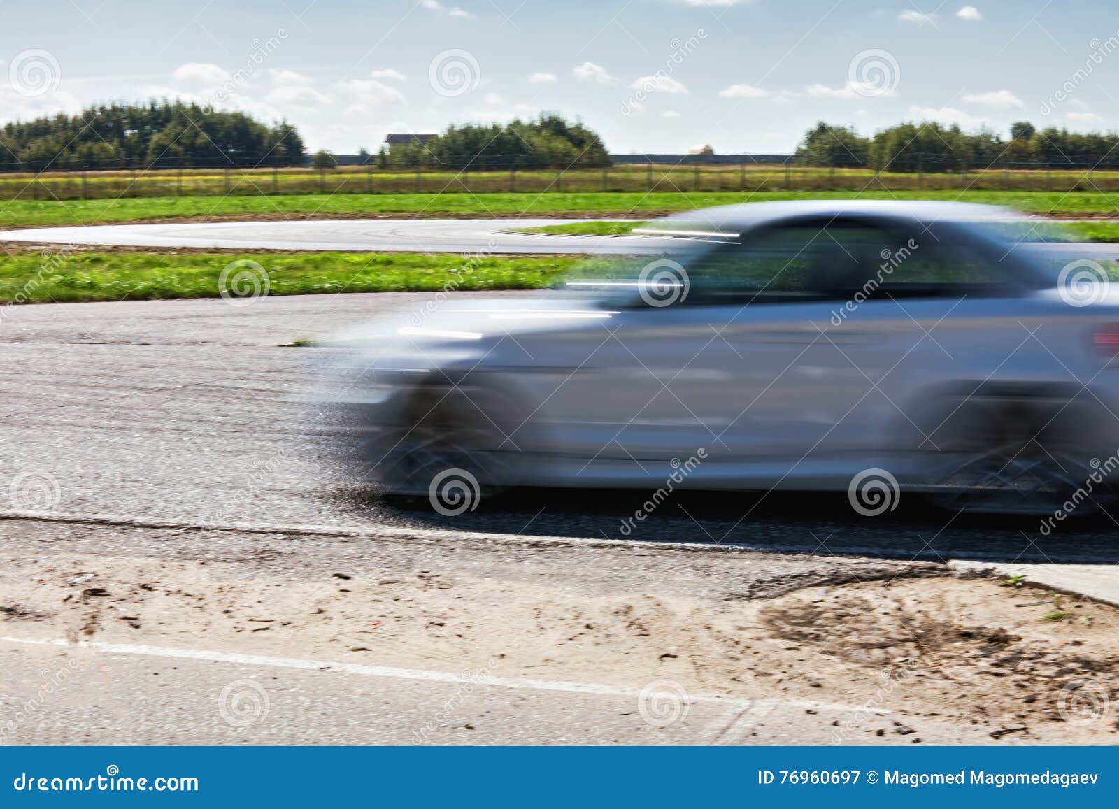 Fast white car stock image. Image of rural, fields, motion - 76960697