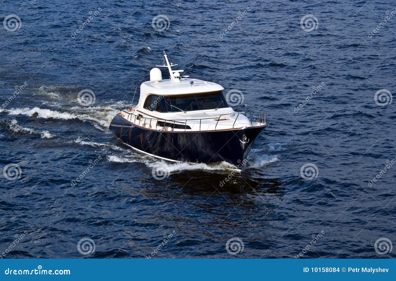 Fast White Motor Boat on Blue Water Stock Photo - Image of sail, guard ...