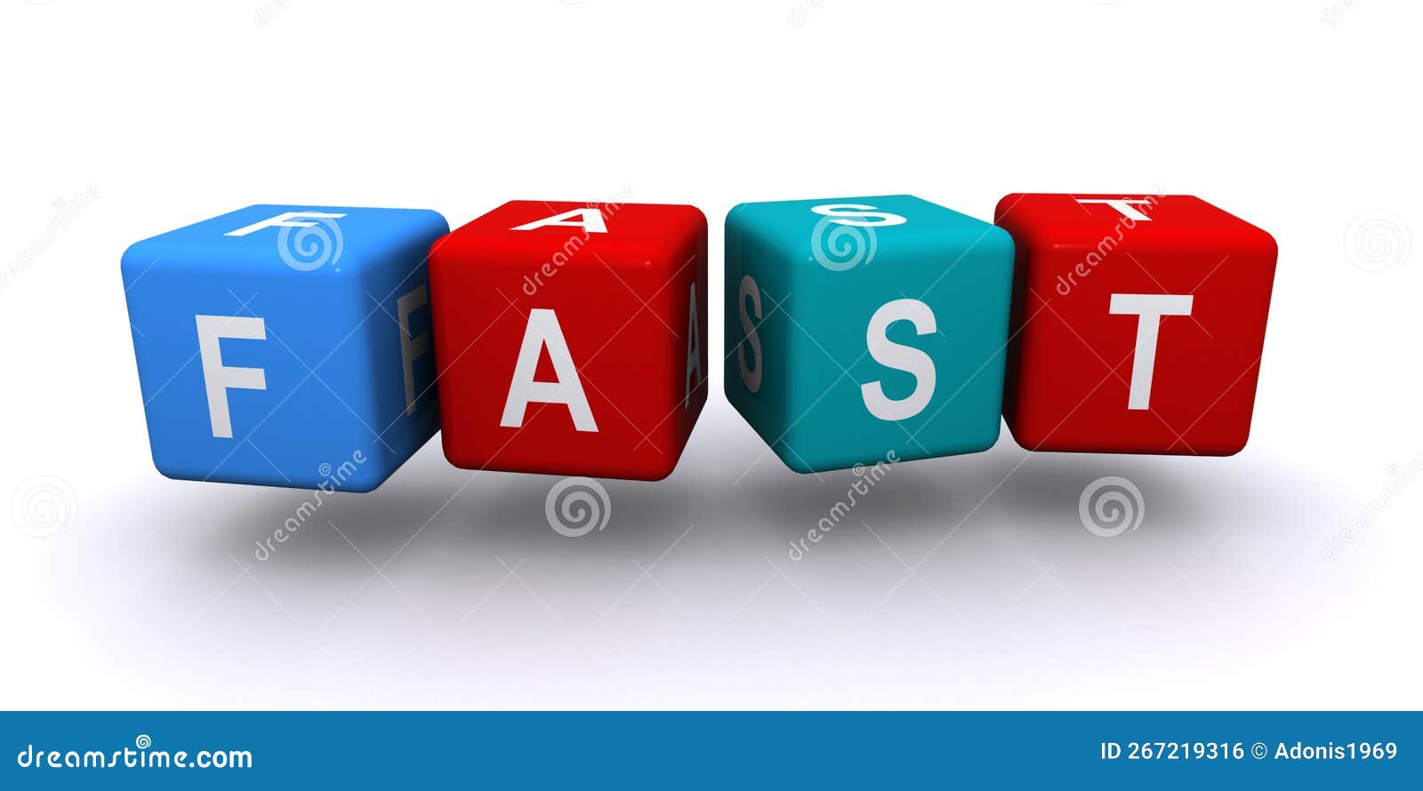 Fast word block on white stock illustration. Illustration of blue ...