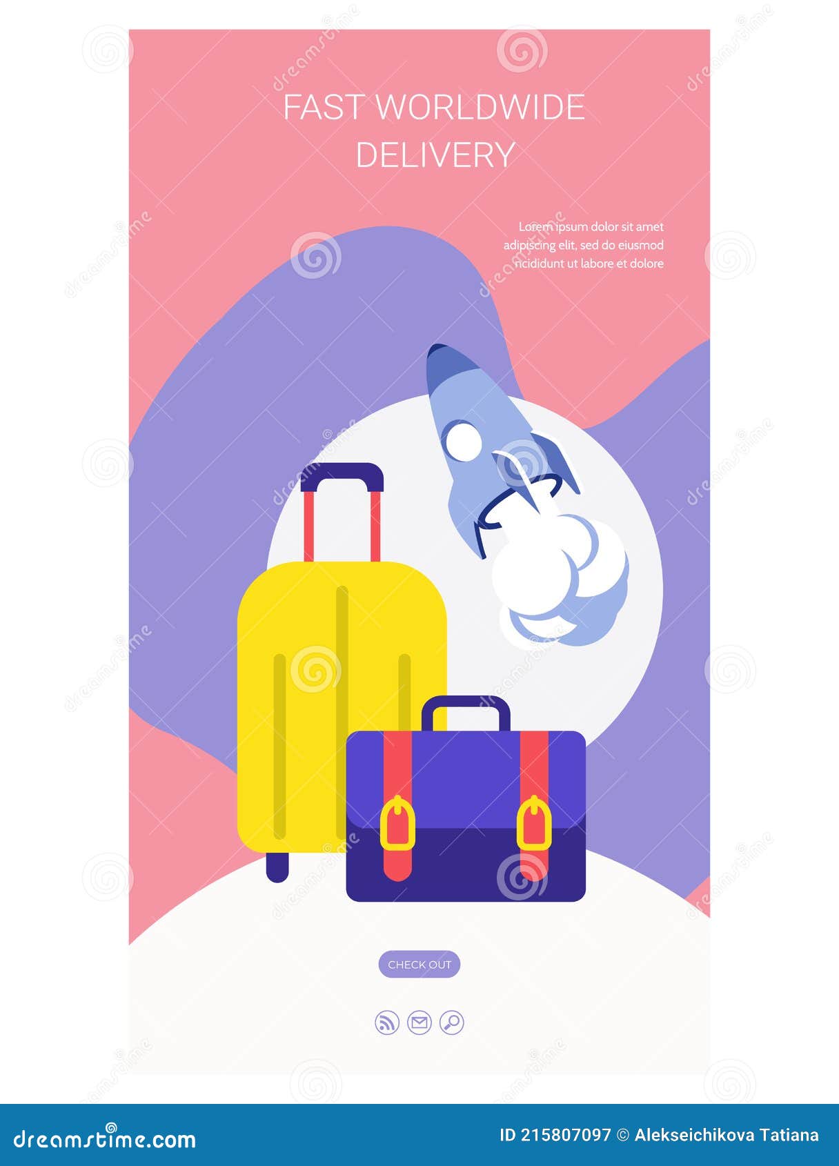 Fast Worldwide Delivery Web Page Flat Design Stock Vector ...